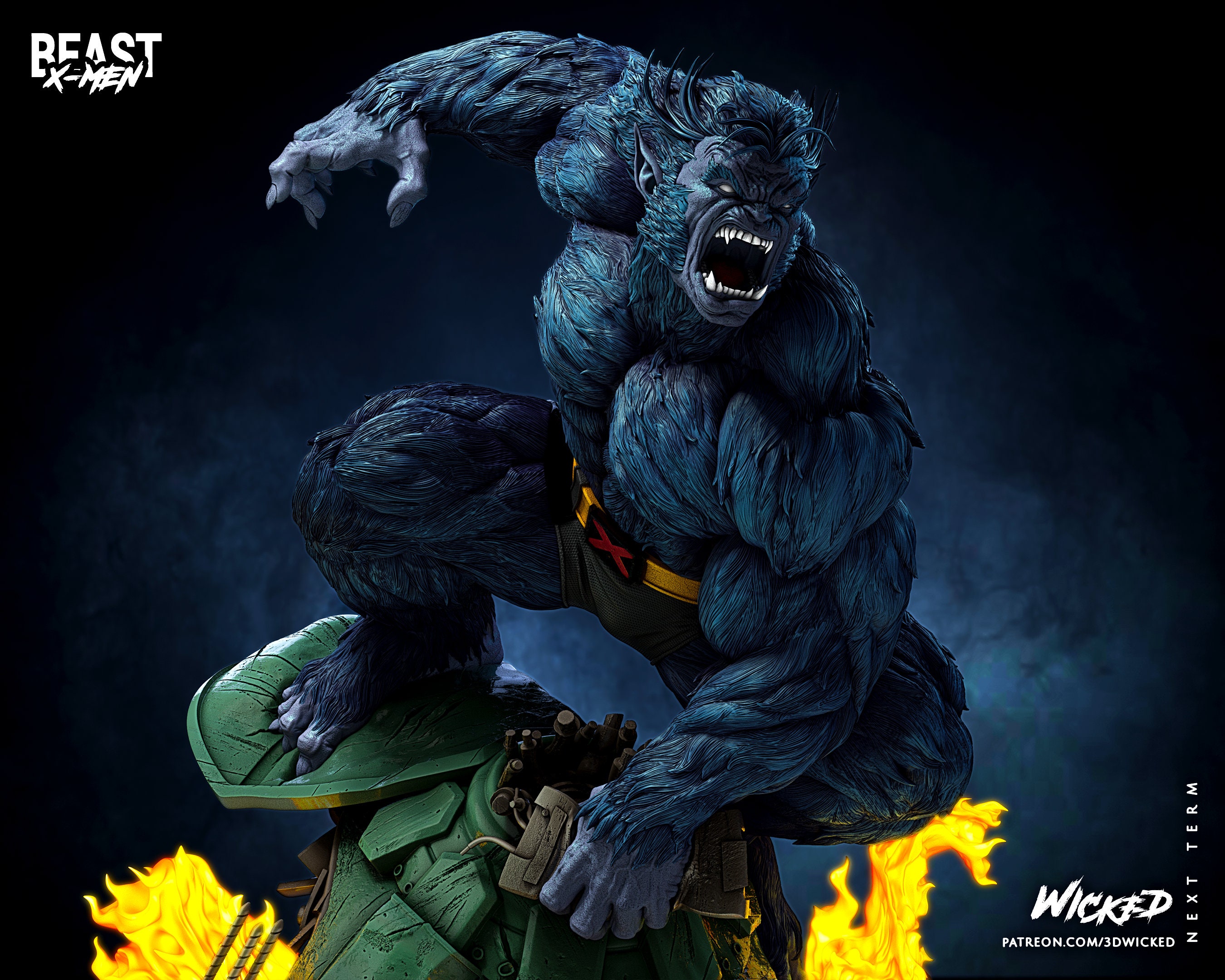 Beast, STL File, 3d Print, Resin Printed, X-men, 3d Printing Service ...