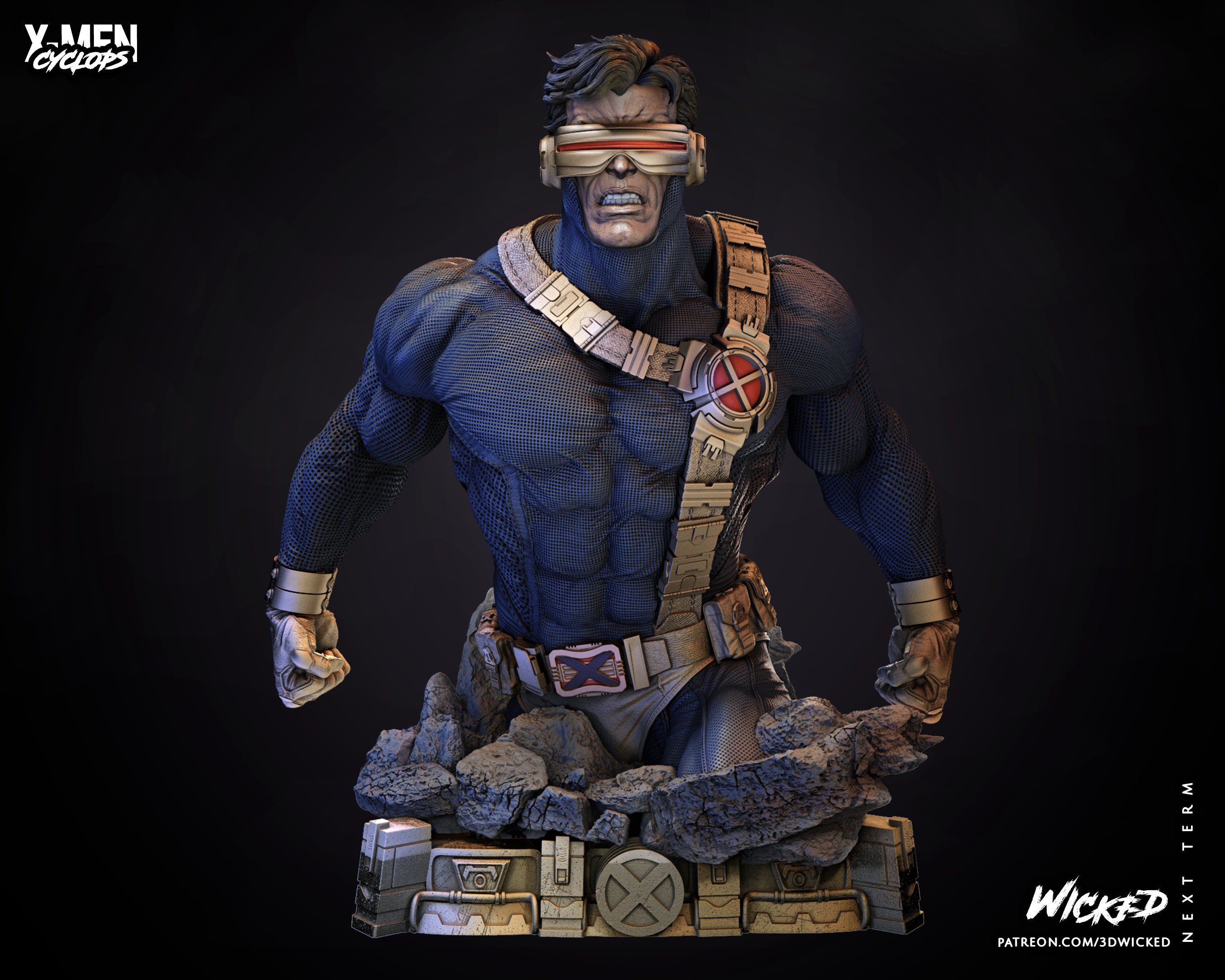 Cyclops by 3dwicked, Xmen, Bust, 3d Print, Resin Printed, 3d Printing Service, Sculpture, Comics ...