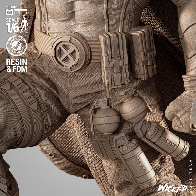 Cable, STL File, 3d Print, Resin Printed, X-men, 3d Printing Service ...