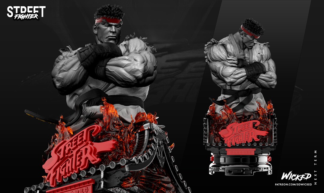 Ryu, Statue, Bust, 3d Print, Resin Printed, Street Fighter, 3d Printing ...