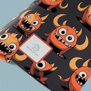 Monsters Series 06 - Unique Seamless Patterns - Printable Paper for DIY ...