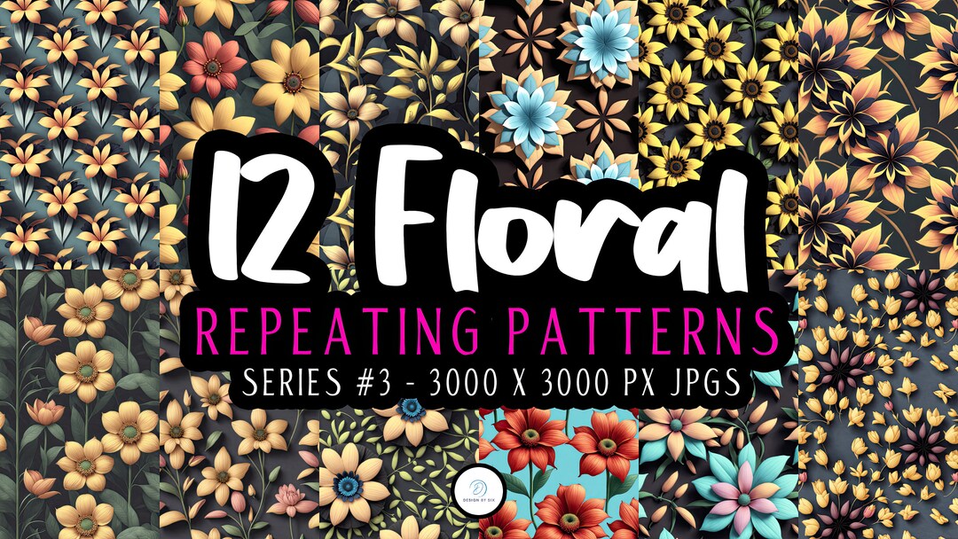 Floral Series 03 - Unique Seamless Patterns - Handcrafted Printable ...