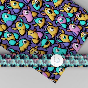 Monsters Series 06 - Unique Seamless Patterns - Printable Paper for DIY ...