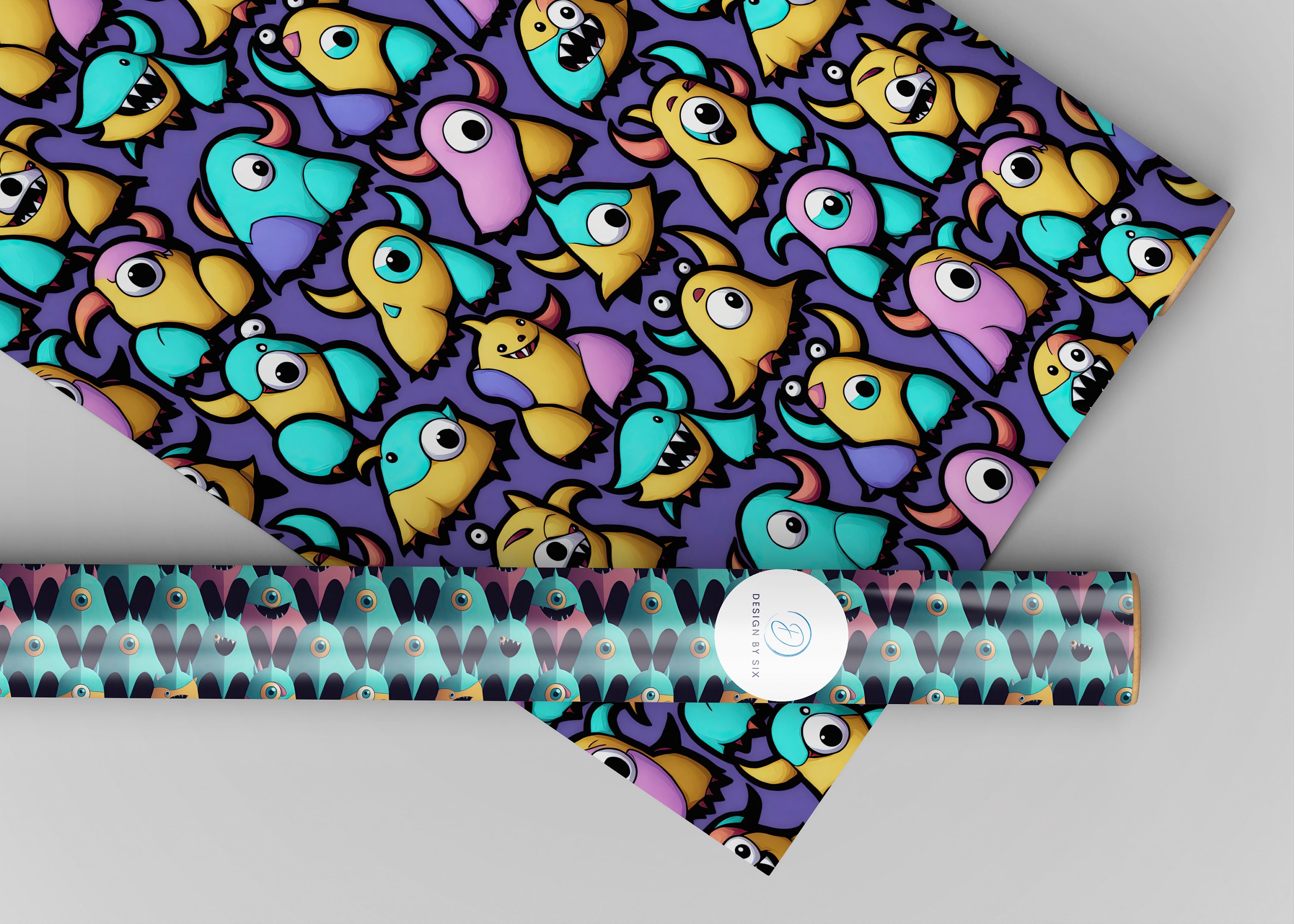 Monsters Series 06 - Unique Seamless Patterns - Printable Paper for DIY ...
