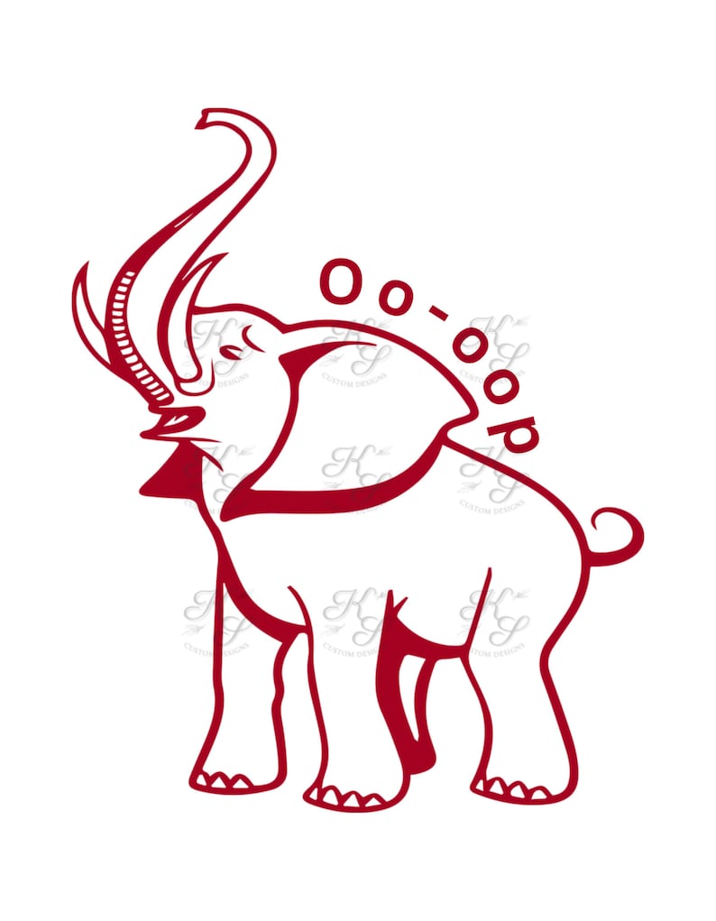Red Elephant Delta PNG Only Image - Etsy
