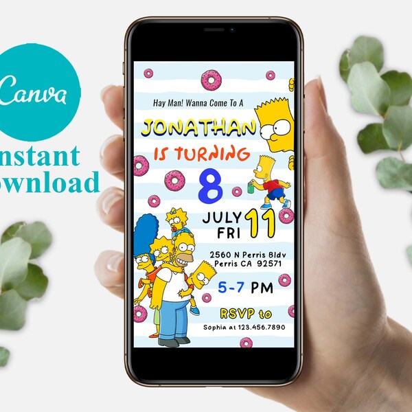 Simpsons Digital Invitation - Etsy