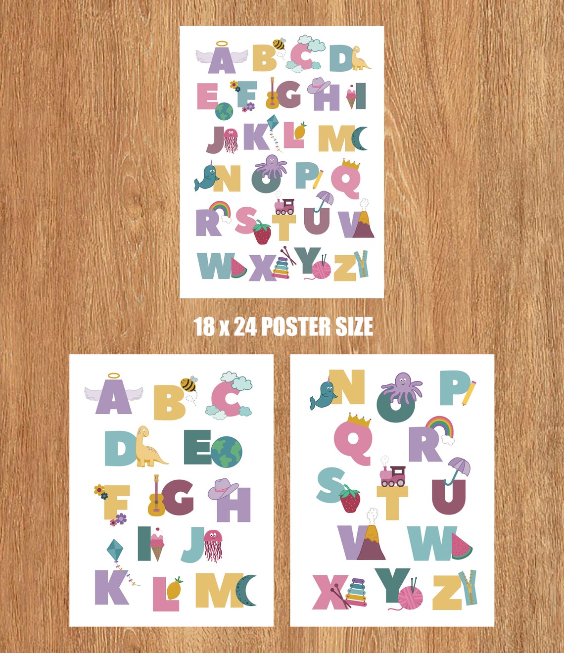 Alphabet Wall Art - Poster - Kid's Room, Classroom, Playroom - Etsy