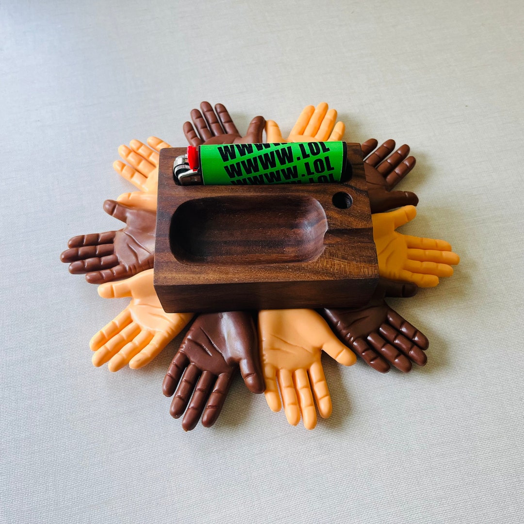 Hand-carved Walnut Joint Ashtray | MINI DADDY CADDY™ With Lighter ...