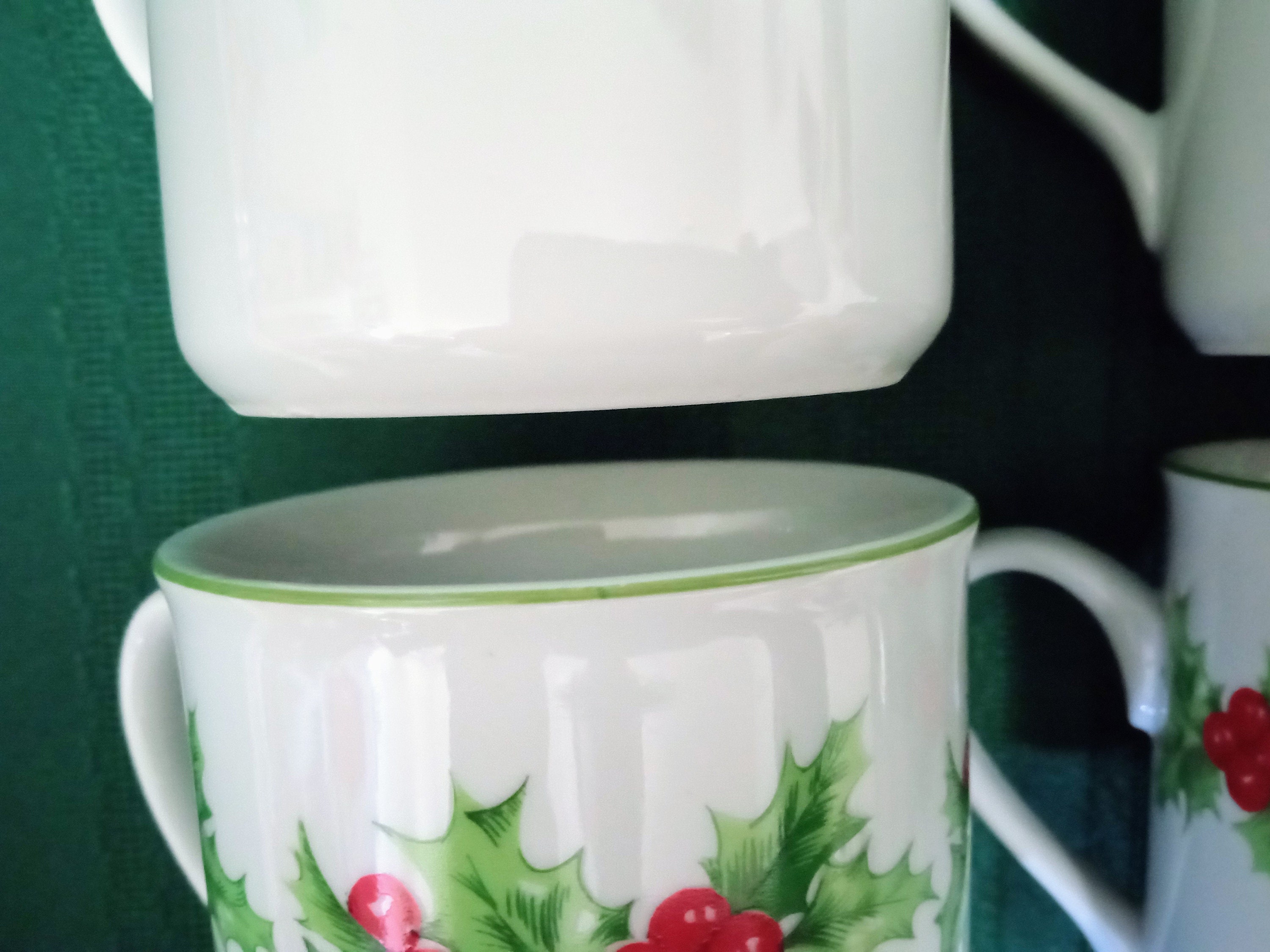 4 Schmidt Porcelain Brazil Holly Berry 10 Oz. Mugs - Etsy