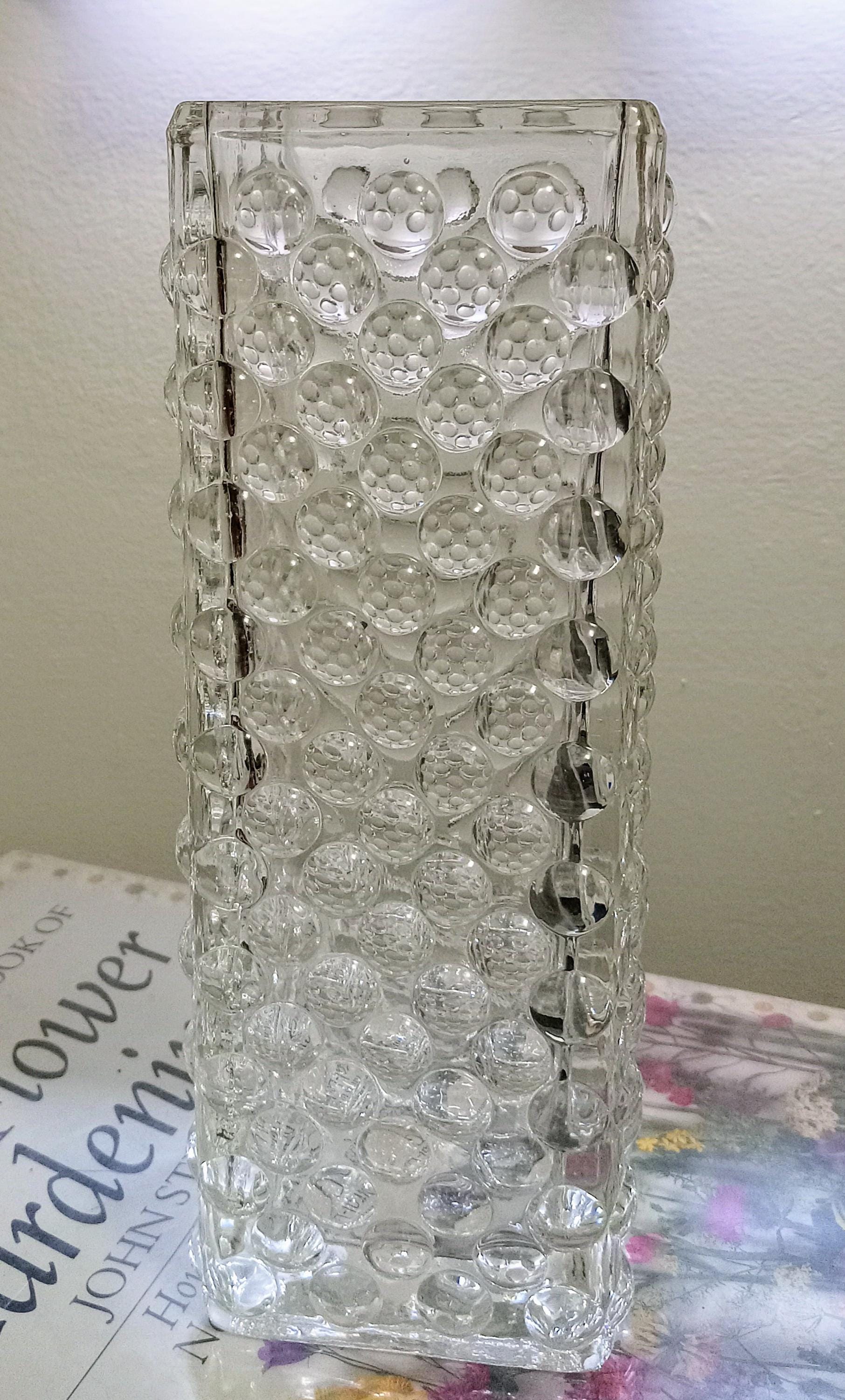 Heavy, Vintage Teleflora Gift. Clear Glass Thousand Eyes Vase ...