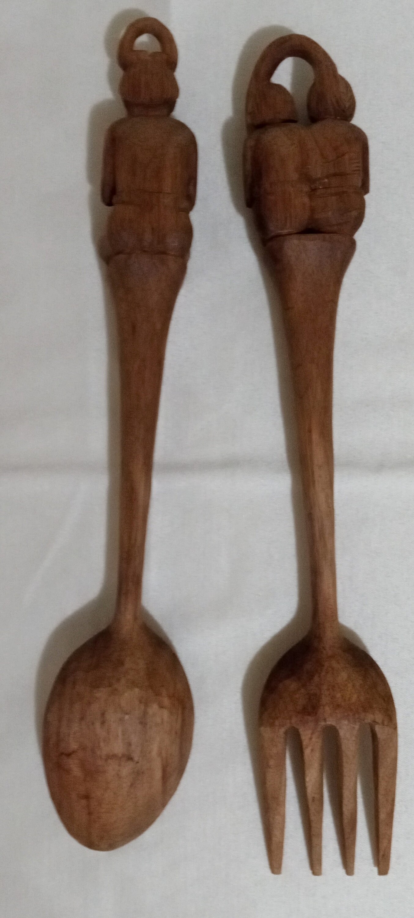 Rare, Hand Carved Wood Spoon and Fork. Tribal People Playing Music - Etsy