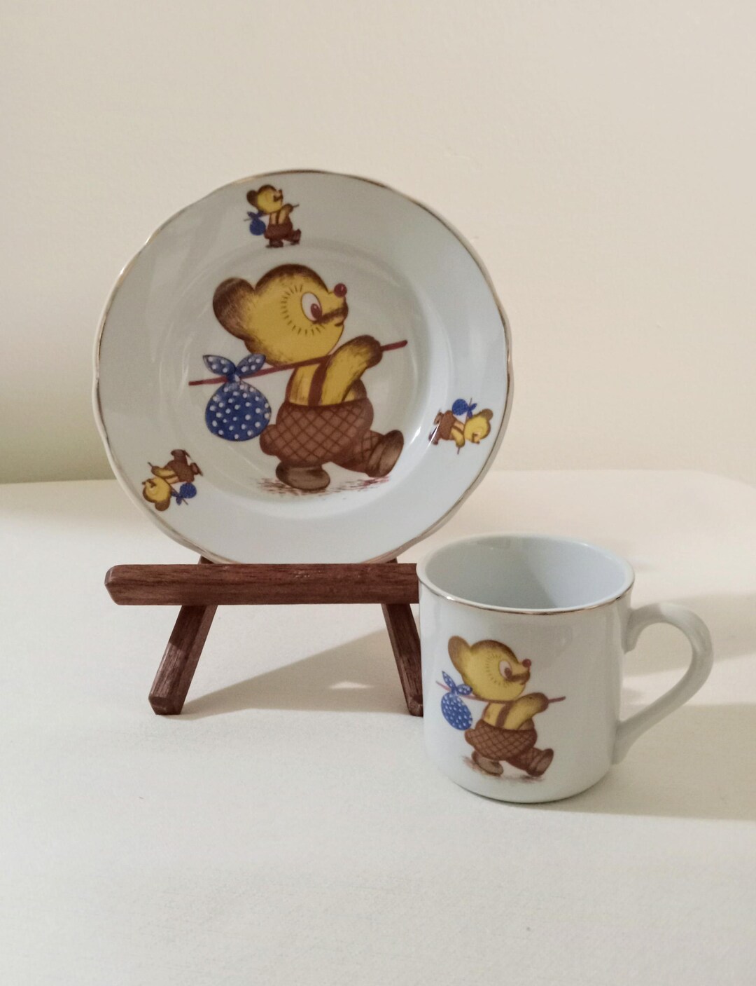 Leart Brazil Children's Porcelain Bowl and Matching Cup. Decorated With ...