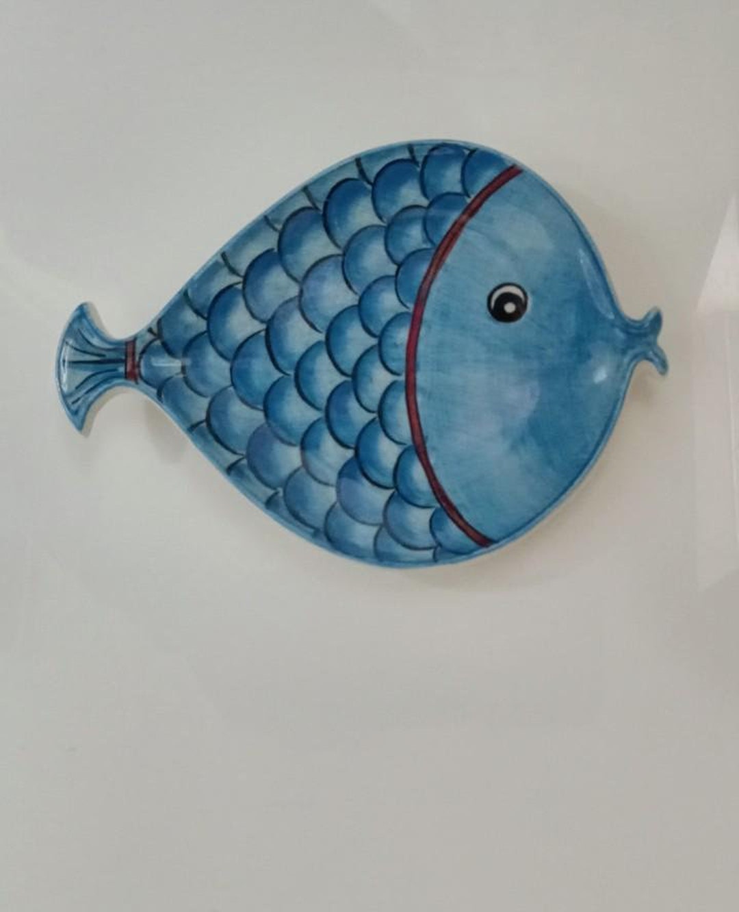 Andrea by Sadek Blue Fish Spoon Rest. Hand Painted Dark and Light Blue ...