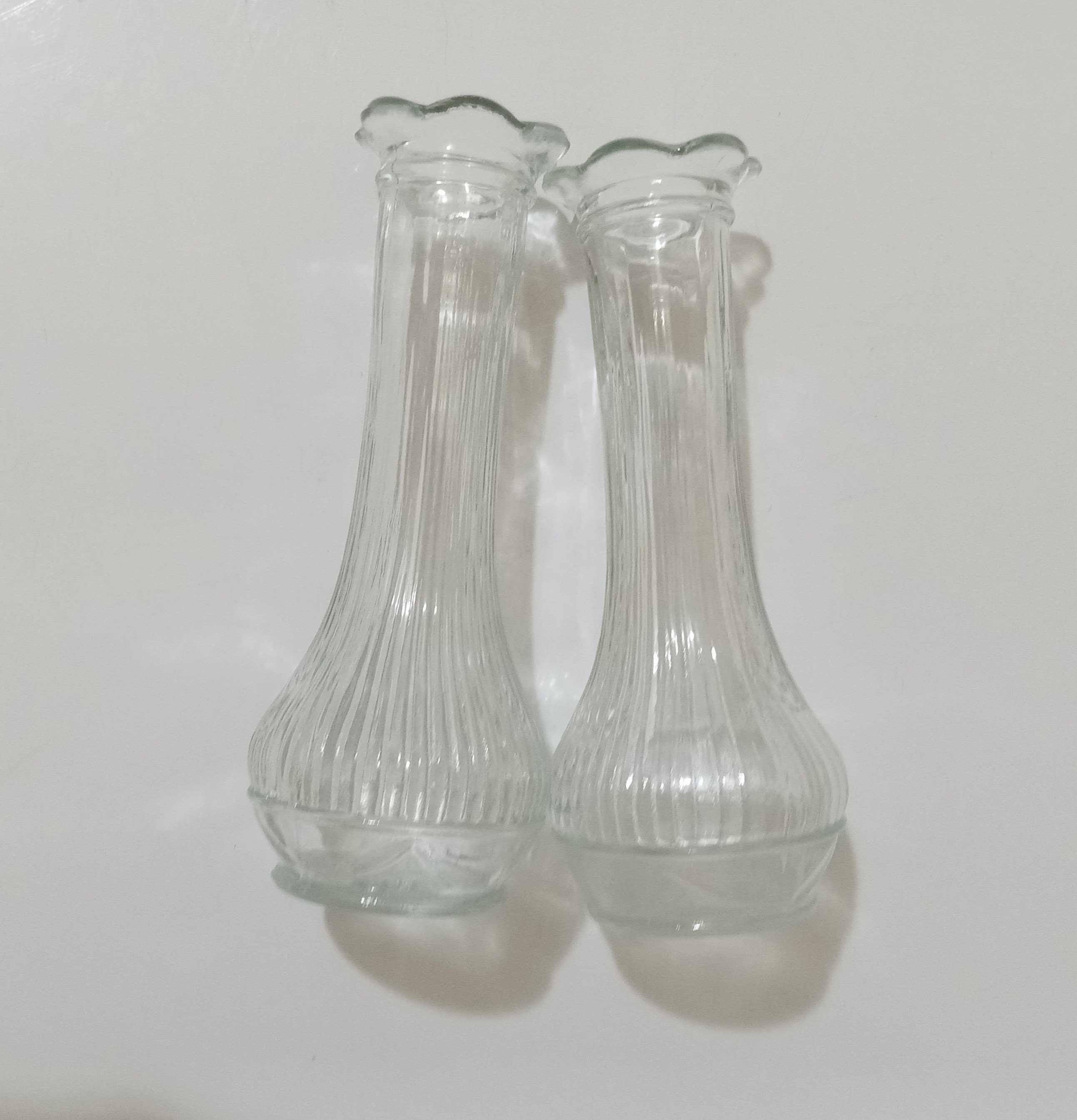 Set of 2 A.L. Randall Company Horizontal Ribbed Clear Glass - Etsy