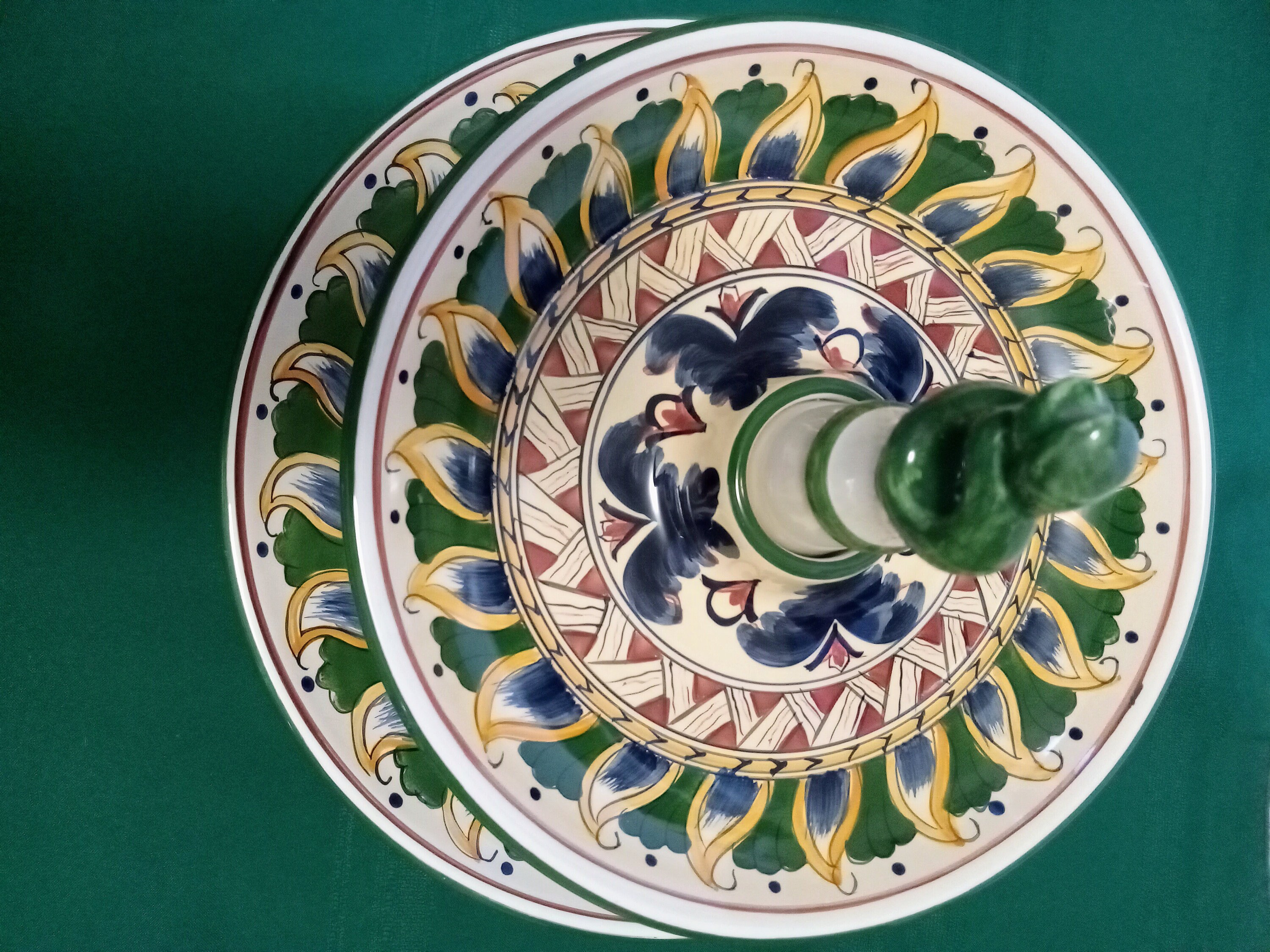 2002 Deruta, Hand Painted Collection. Heavy over 4 Lbs. Ceramic 2 Tier ...