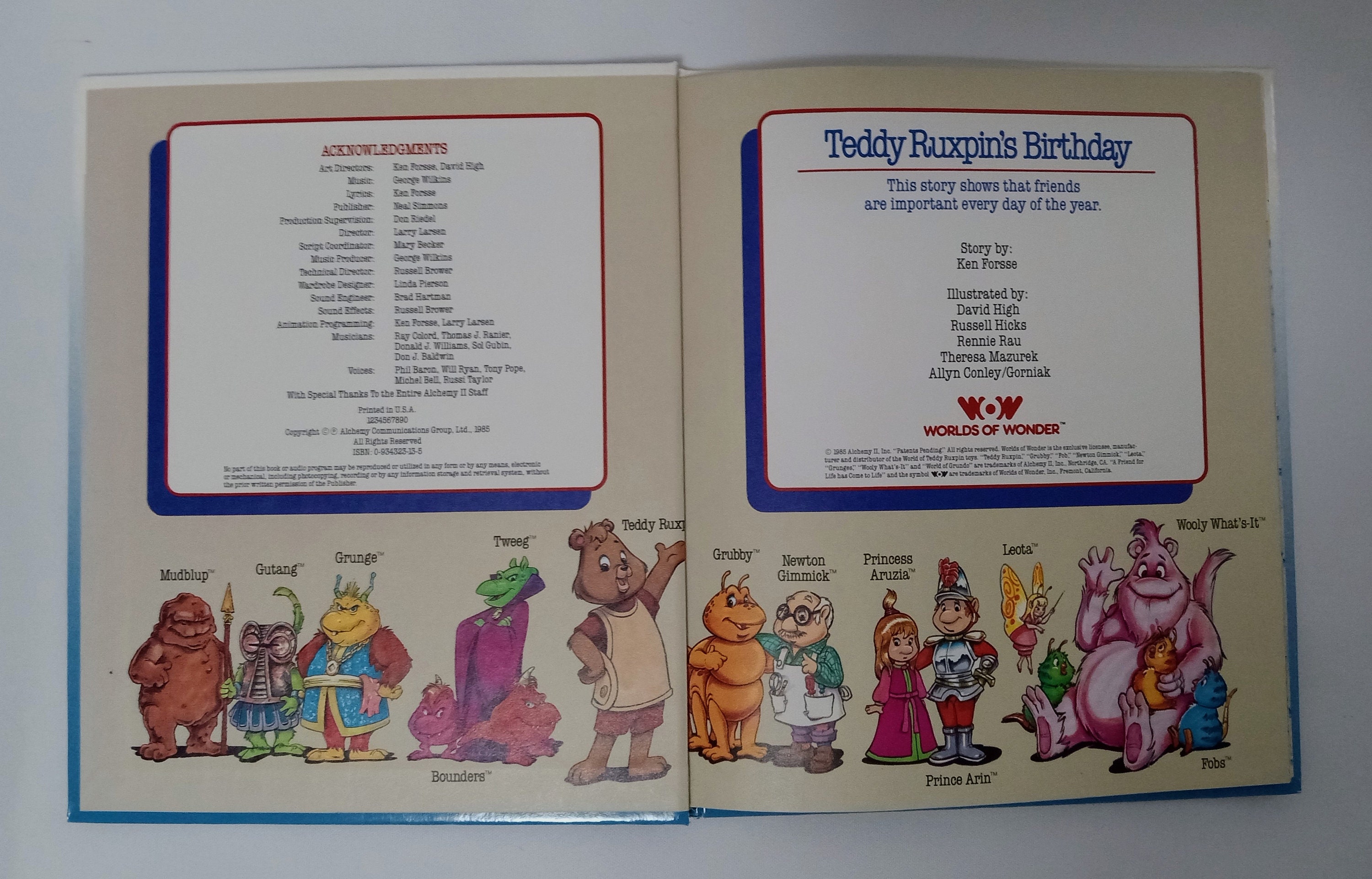 Set of 5- 1985, the World of Teddy Ruxpin Books. All 1985 Editions by ...
