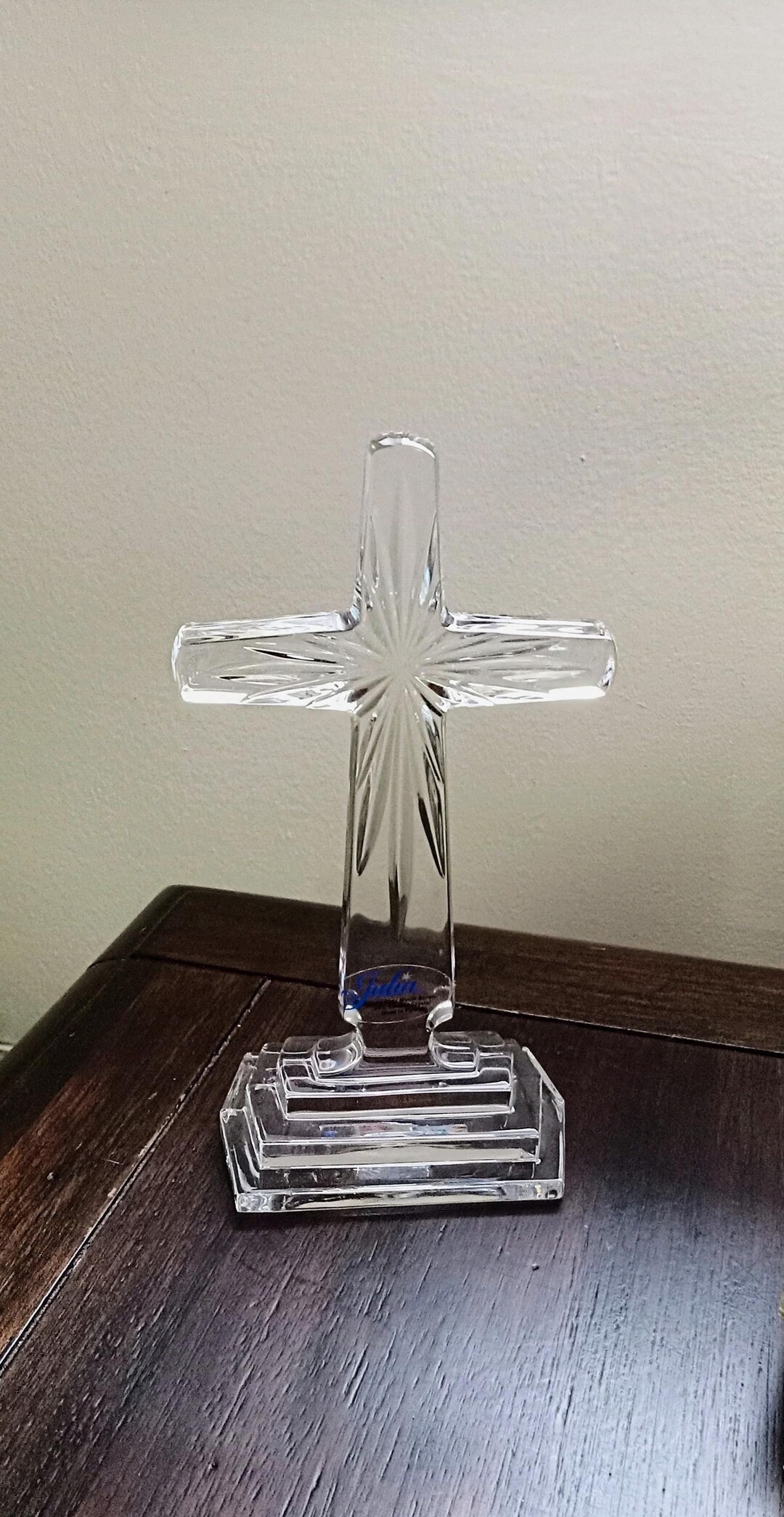 Julia Crystal Factory Cross. Deep Cut Starburst Pattern in the Center ...
