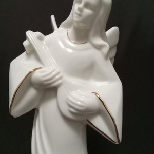 2 Mikasa holy Night Nativity Large Angels. One Playing A Harp and One ...