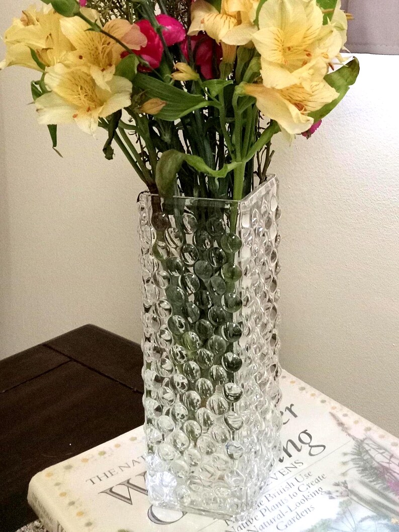 Heavy, 1000 Eyes Vintage Teleflora Gift Vase. Rectangle, 8 3/8" Tall ...
