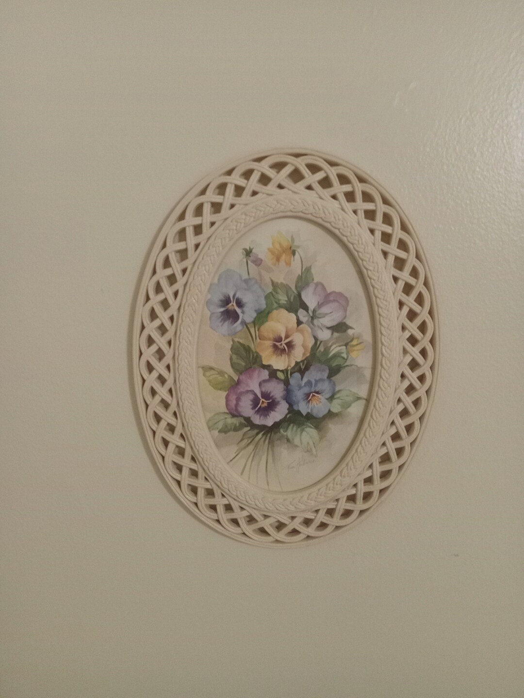 Homco (1957-2008) Oval Pictures Frame With Glass. Artwork of ...