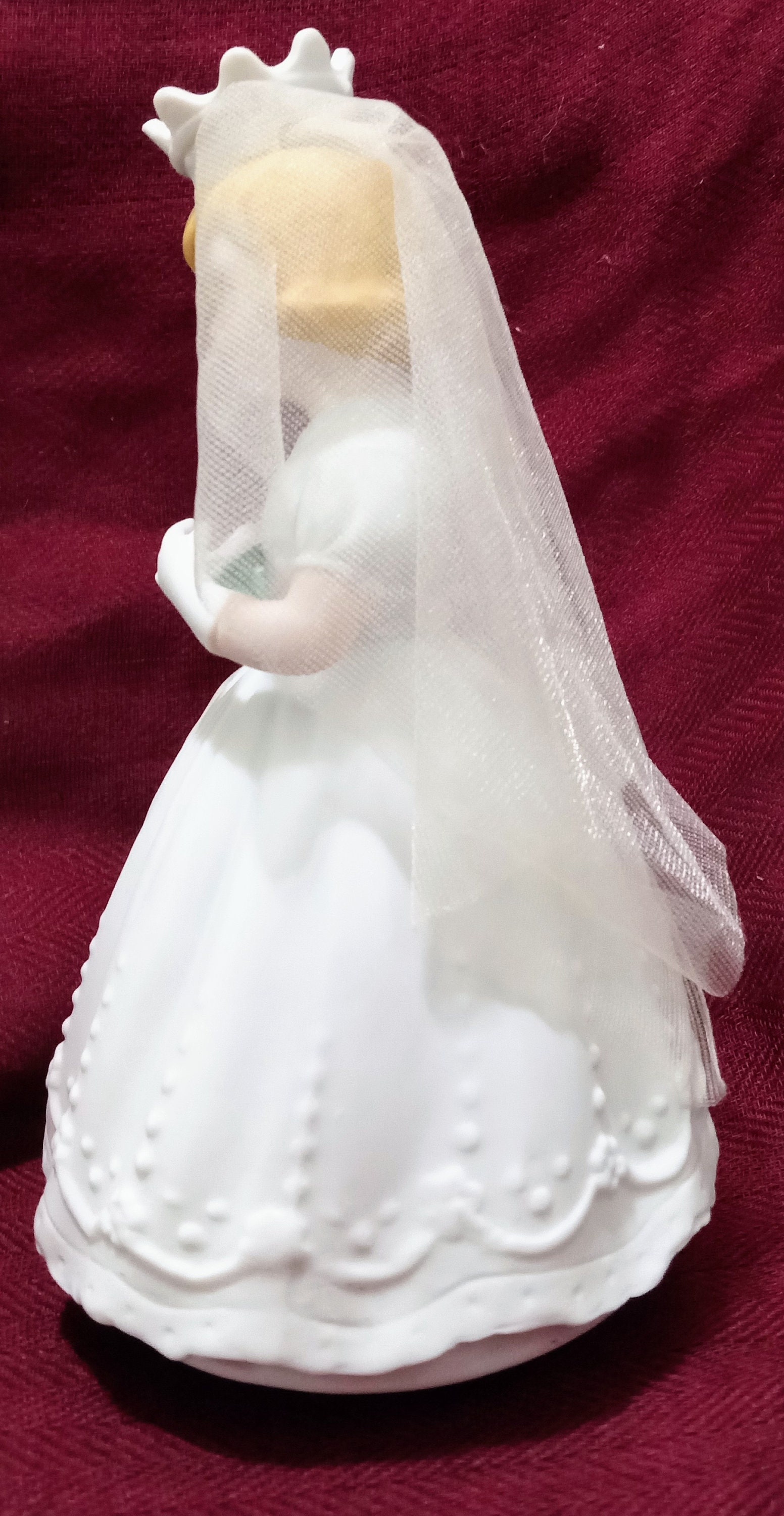 1970's, Rare Schmid, Beautiful Bisque Bride Music Box. She Plays the ...