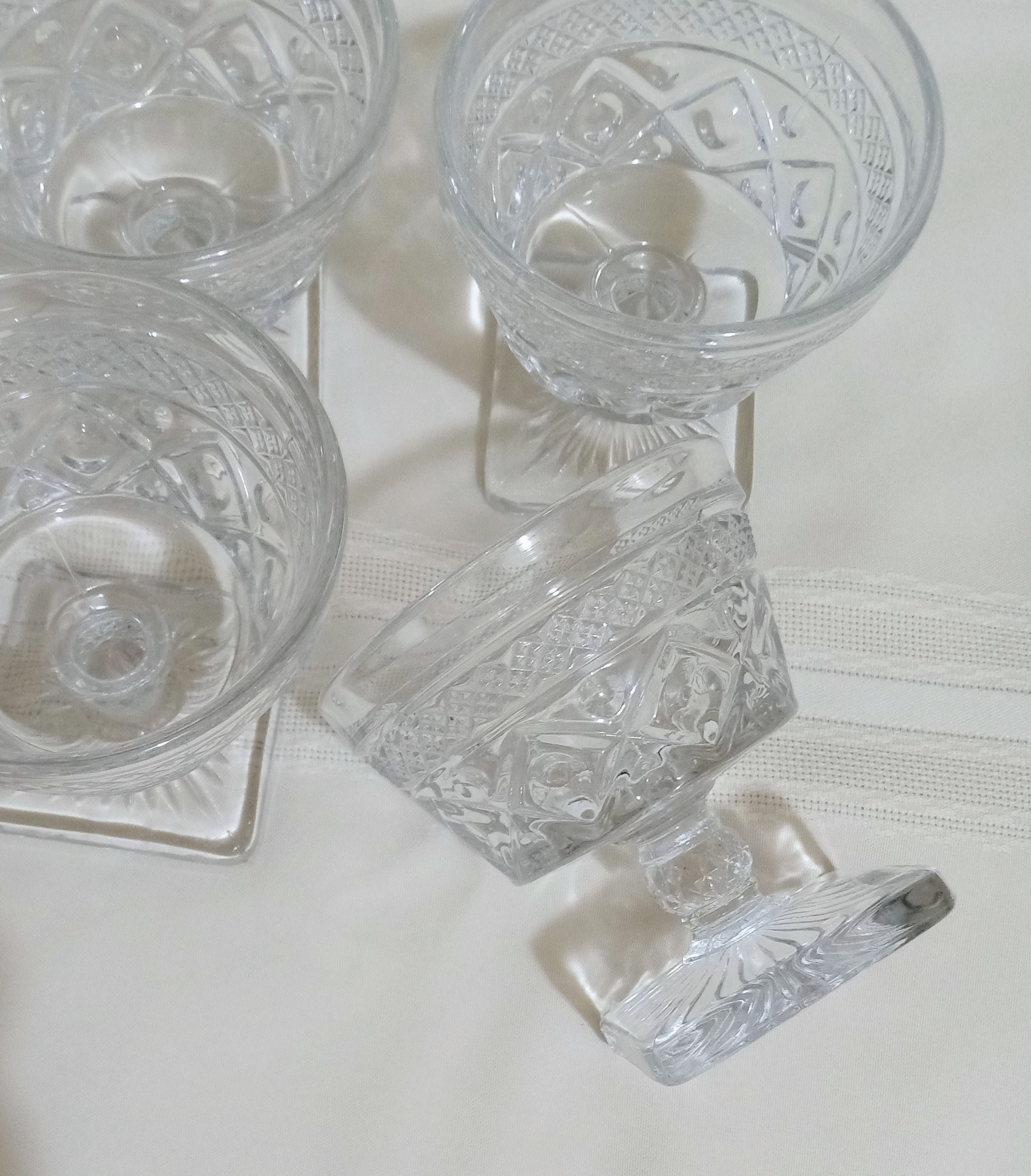1932-1984, Set of 4 Imperial Glass Company's Cape Cod, Square Base ...
