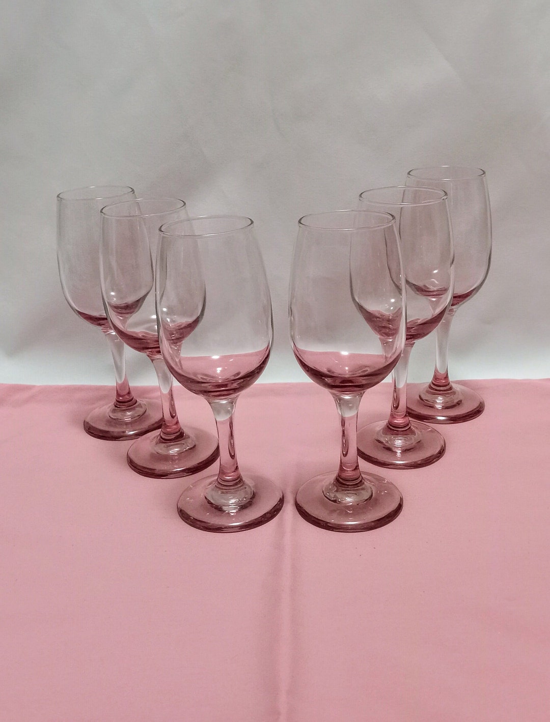 6 Libbey Premier Pink Glasses. Ombre Pink Champagne Color - Etsy
