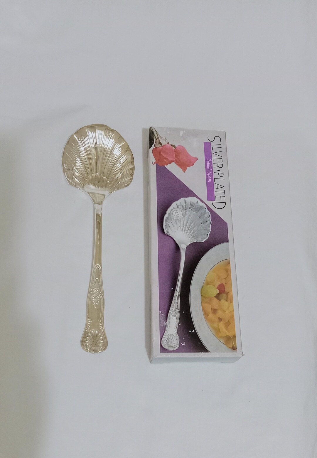 1980's Godinger Silver Art Co. Silver Plated Salad serving Spoon. the ...
