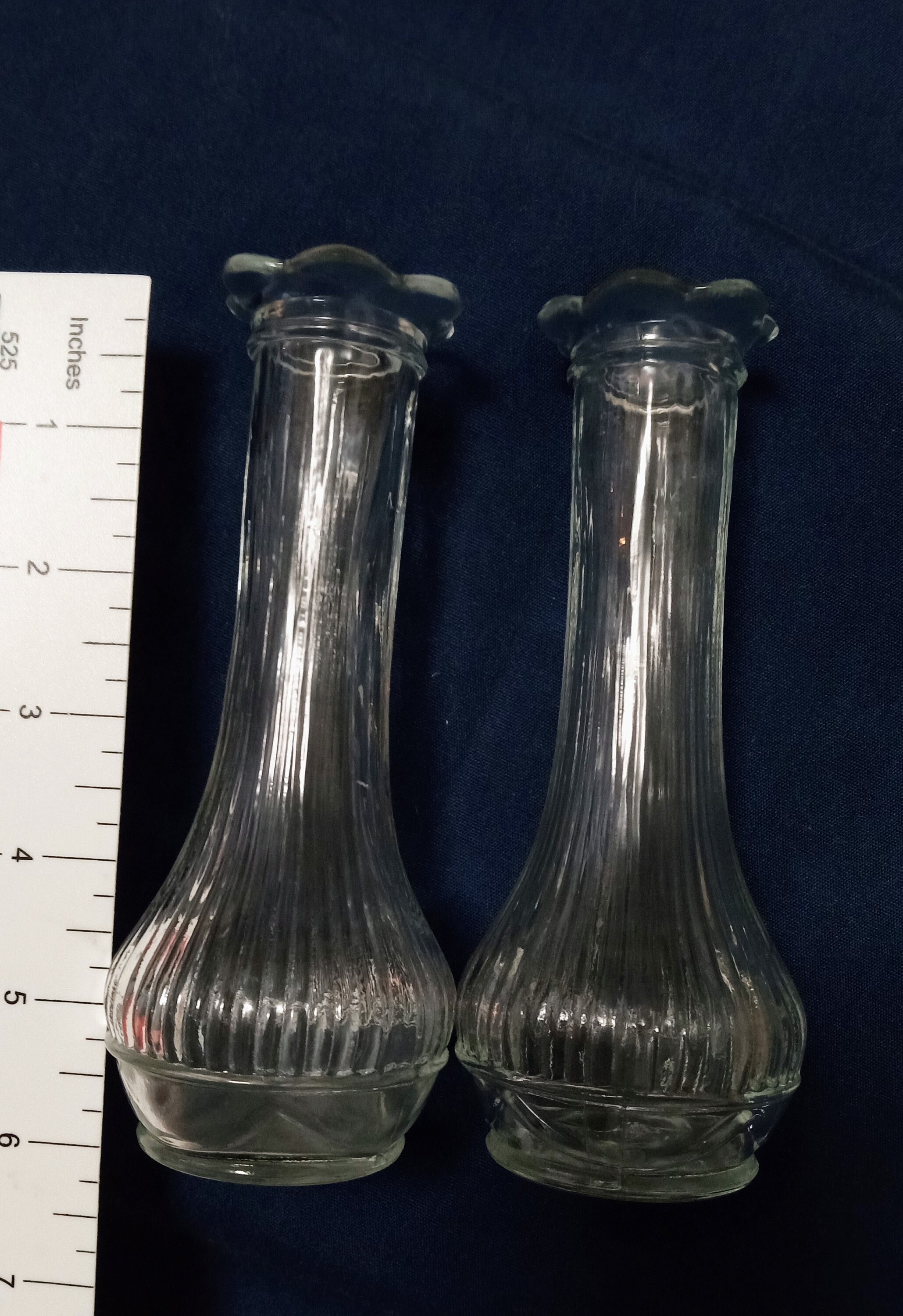 Set of 2 A.L. Randall Company Horizontal Ribbed Clear Glass - Etsy