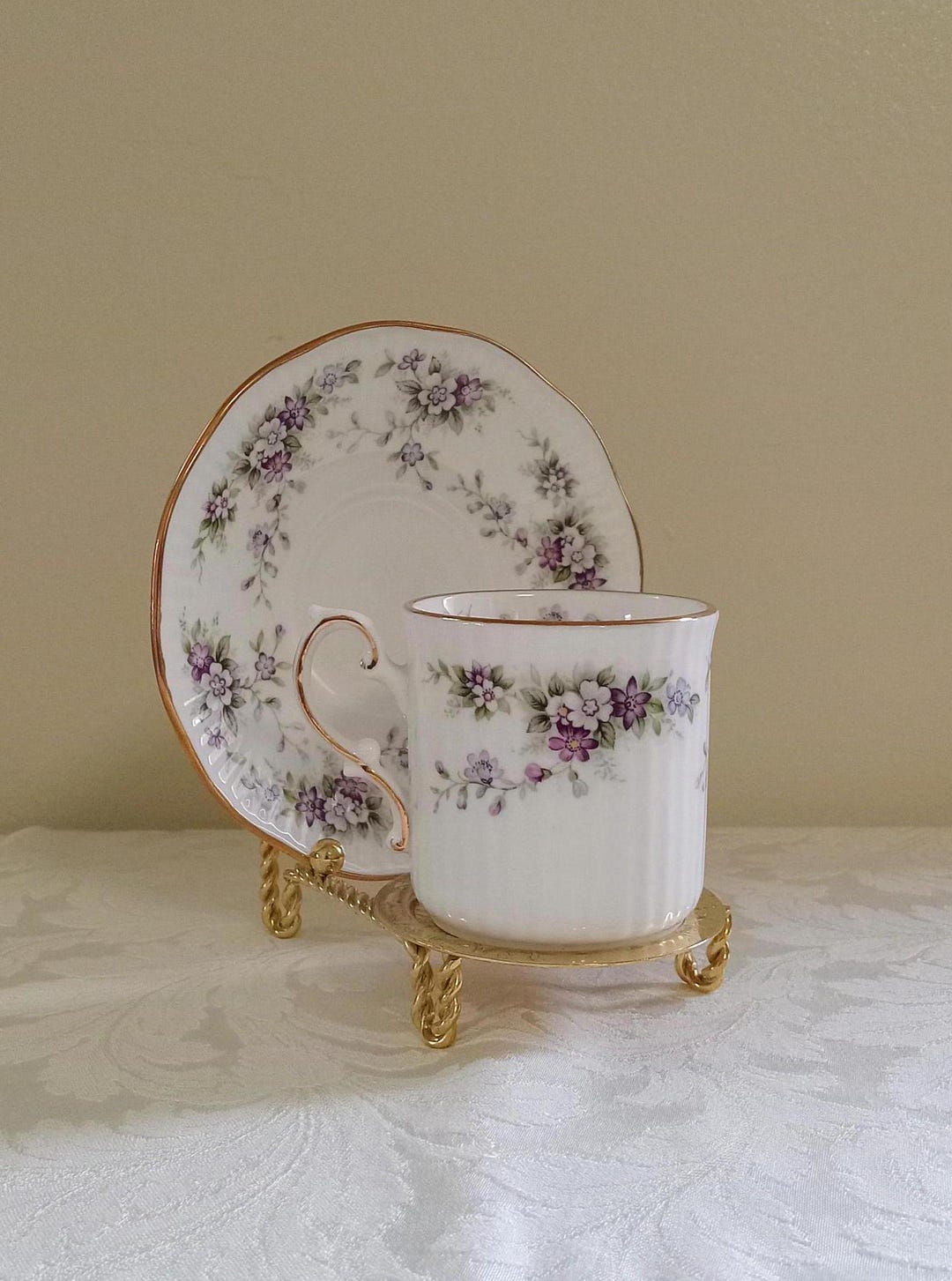 1980's Rare "chantilly" Fine Bone China Flat Demitasse Cup and Saucer ...