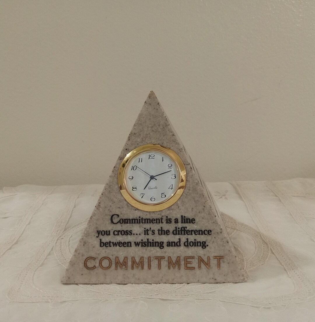 Marble Pyramid Inspirational Quartz Desk Clock by Silcon Electronics. 3 ...