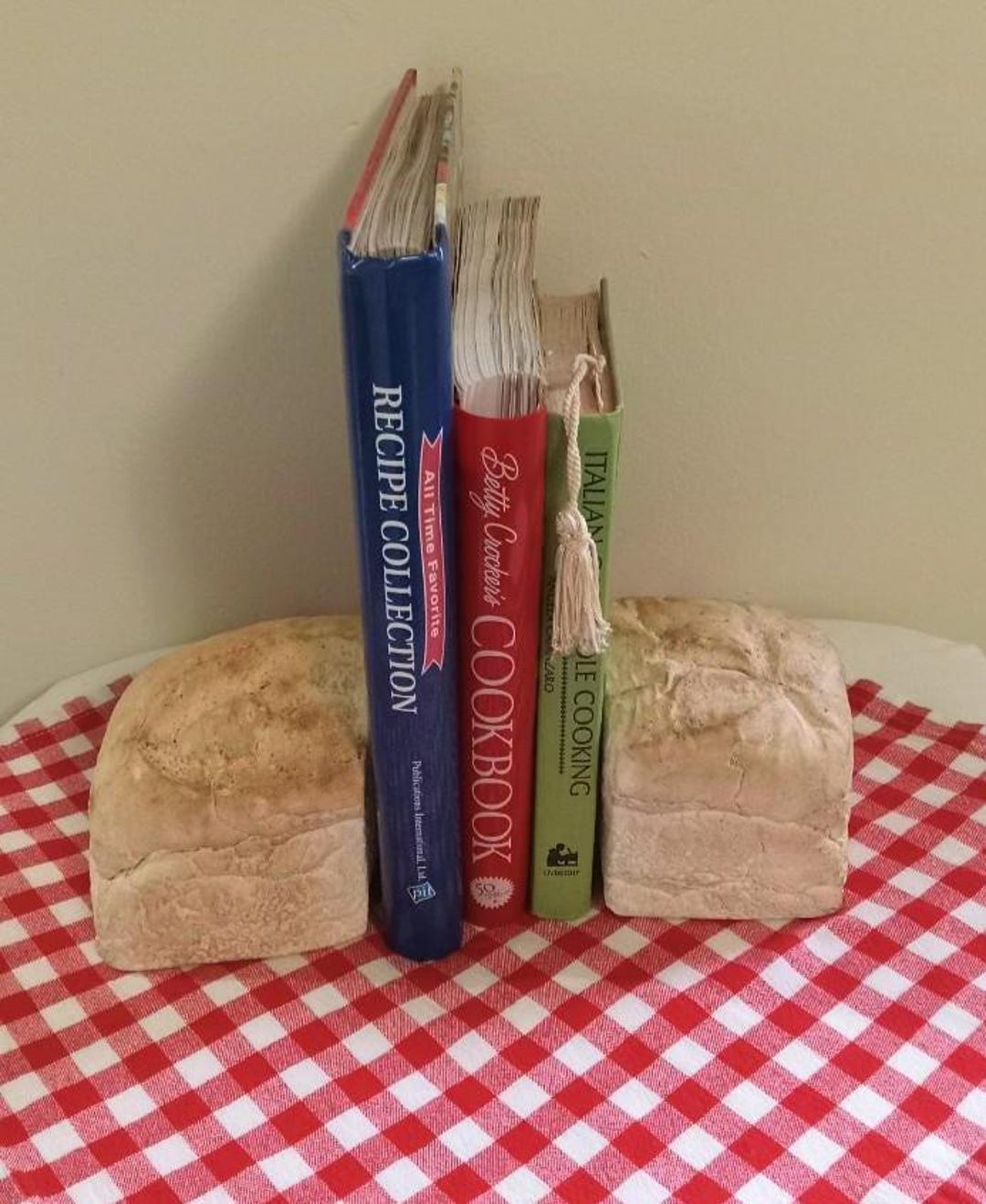 Unique Bread Kitchen Bookends, "homemade Loaf of Bread". Cast Plaster ...
