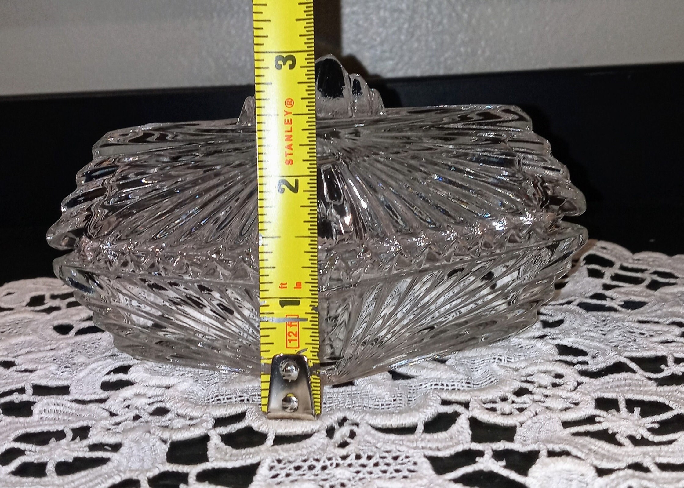 Vintage Art Deco, Ribbed Diamond Shape Glass Trinket Box - Etsy