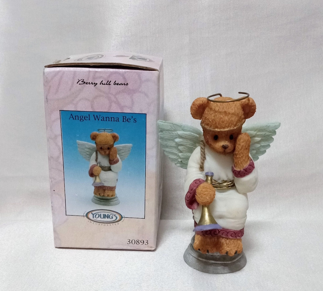 1997 (new) Youngs Berry Hill Bear, "angel Wanna Be's " With Horn - Etsy