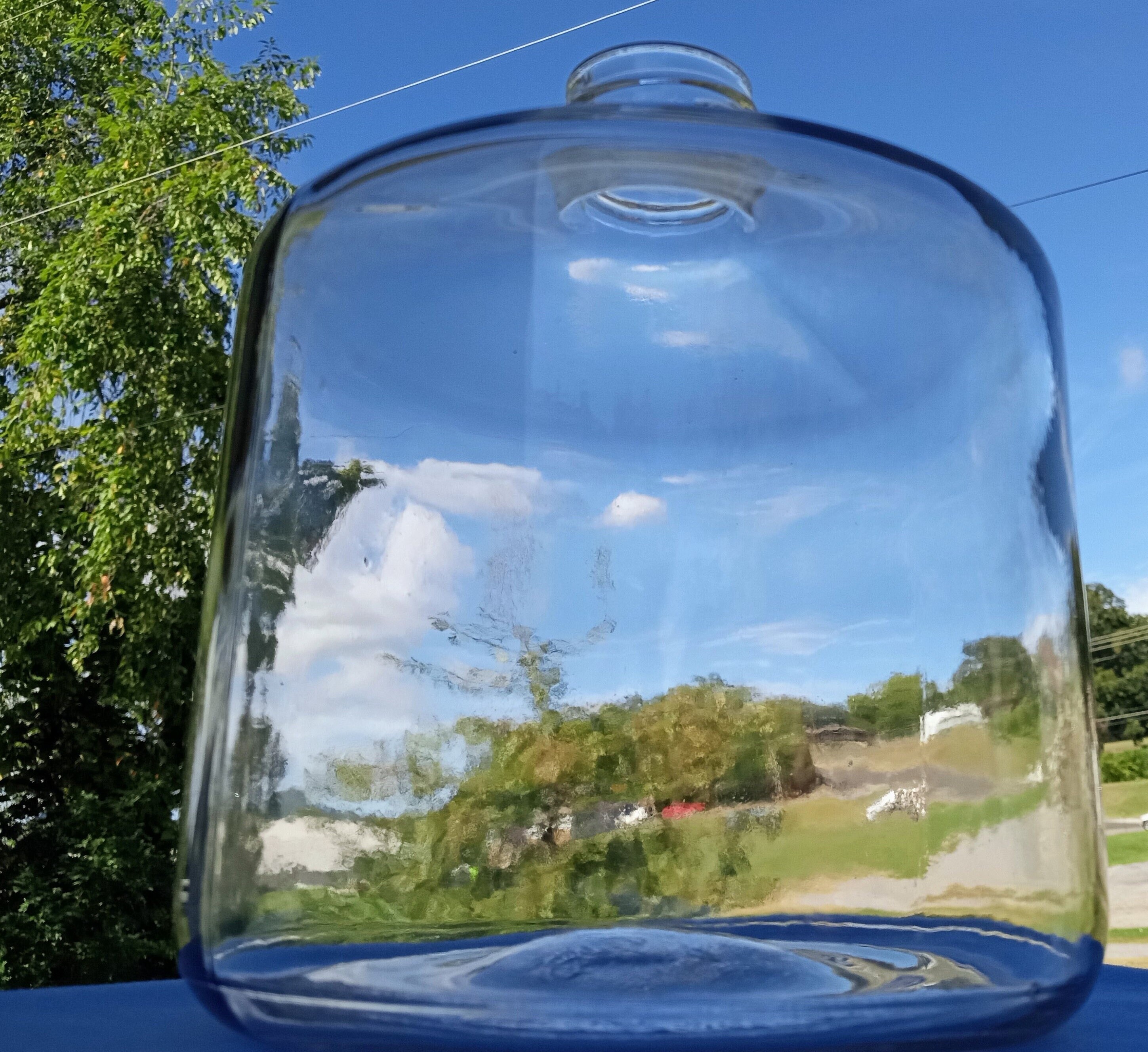 1940s Owens Illinois Duraglass Kerosene Drip Clear Glass Reservoir