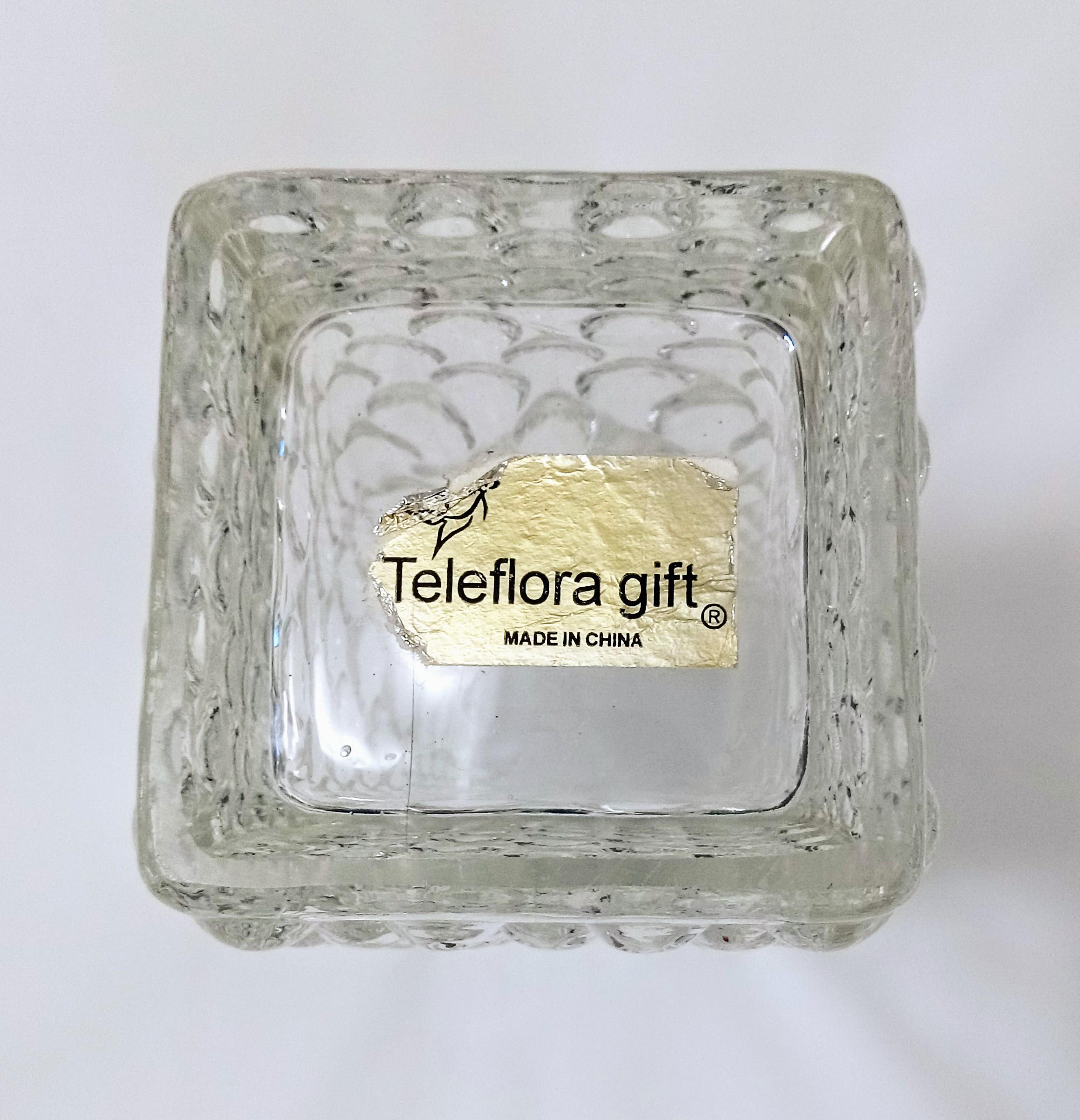 Heavy, Vintage Teleflora Gift. Clear Glass Thousand Eyes Vase ...