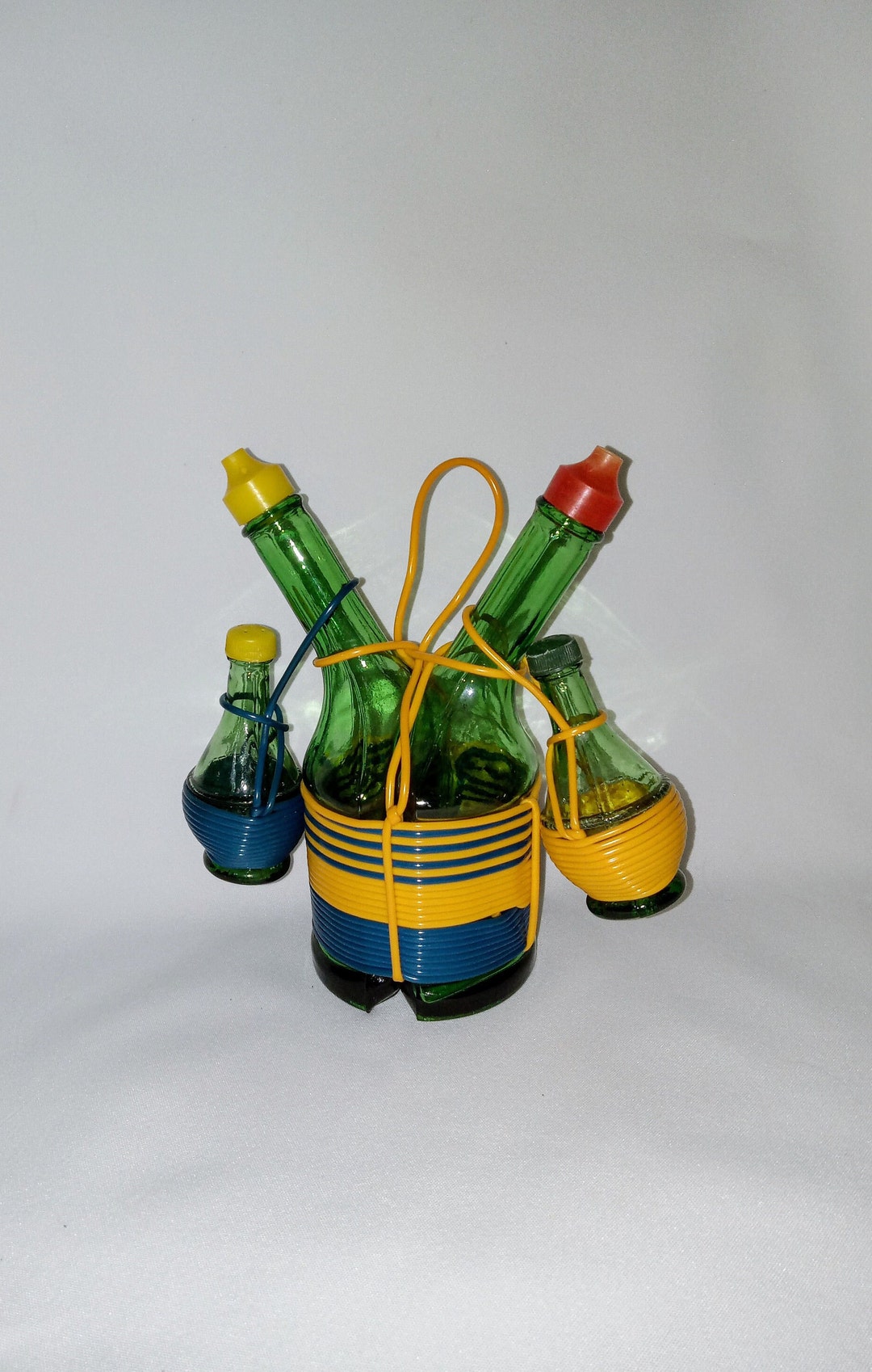 Lobeco, Chianti Style Oil, Vinegar, Salt and Pepper Shaker Set. Emerald ...