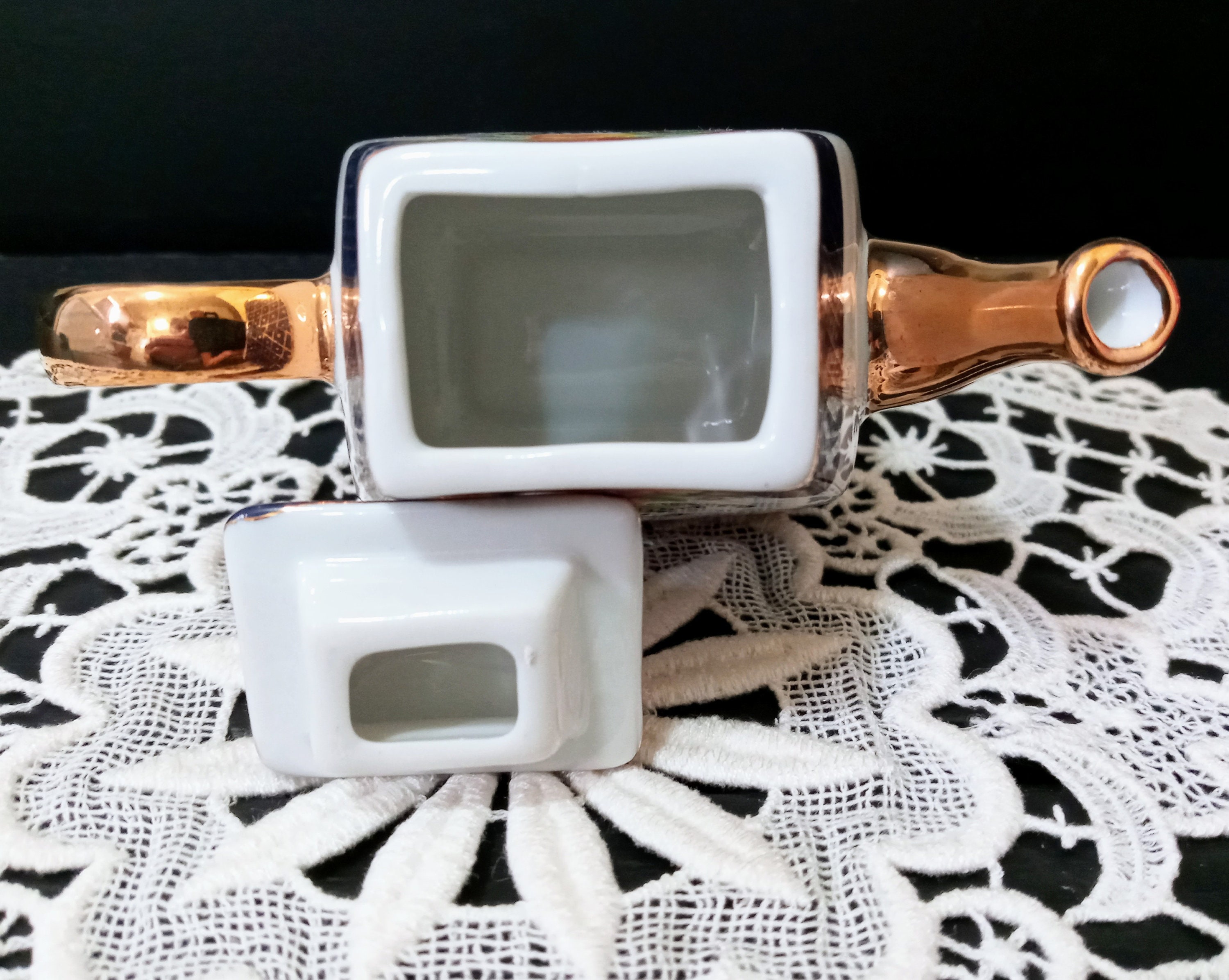 Vintage Imperial Porcelain, Miniature Gold Gilt Tea Pot - Etsy