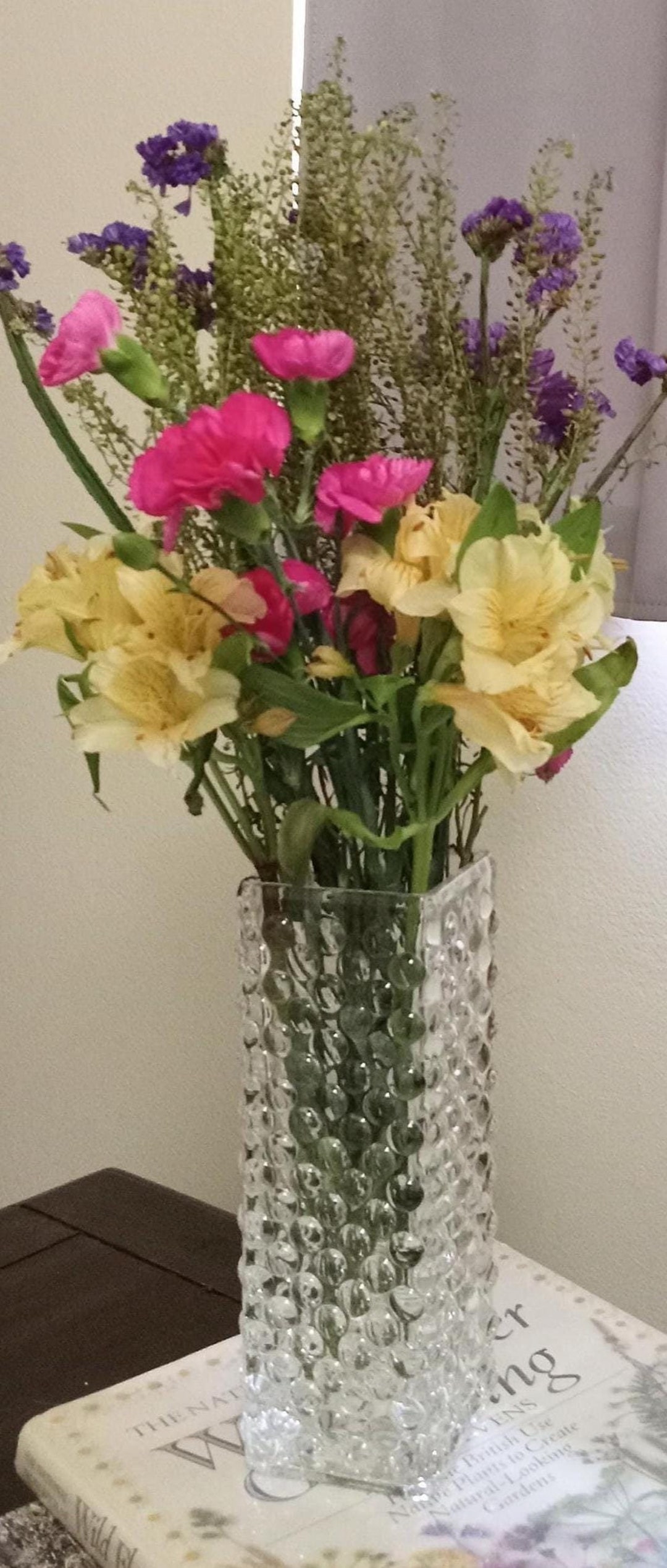 Heavy, 1000 Eyes Vintage Teleflora Gift Vase. Rectangle, 8 3/8" Tall ...