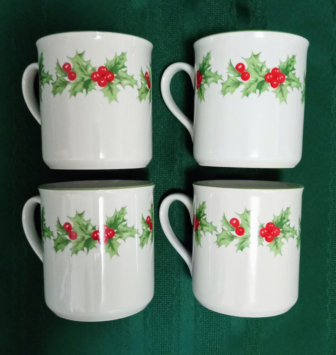 4 Schmidt Porcelain Brazil Holly Berry 10 Oz. Mugs - Etsy