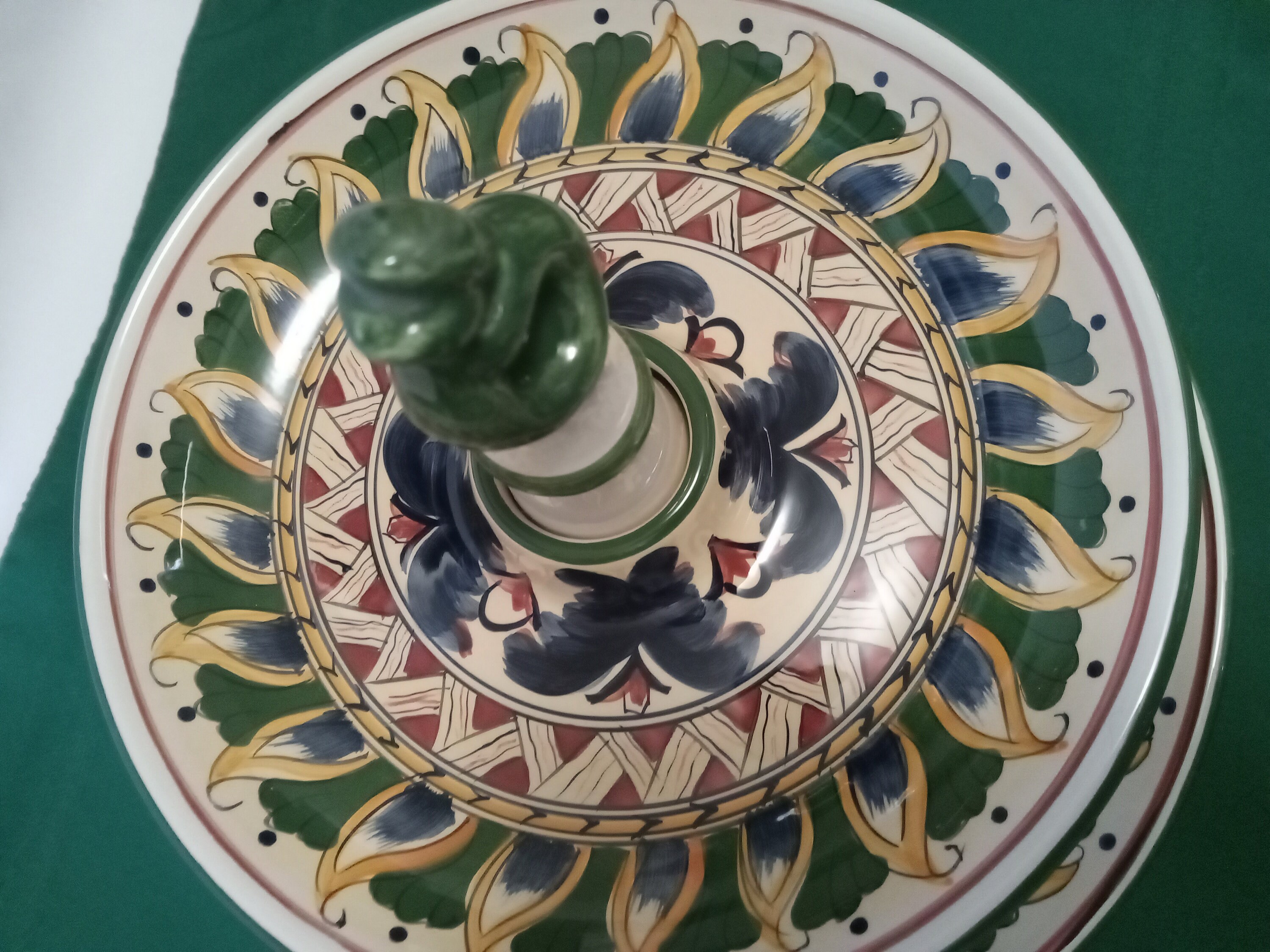 2002 Deruta, Hand Painted Collection. Heavy over 4 Lbs. Ceramic 2 Tier ...