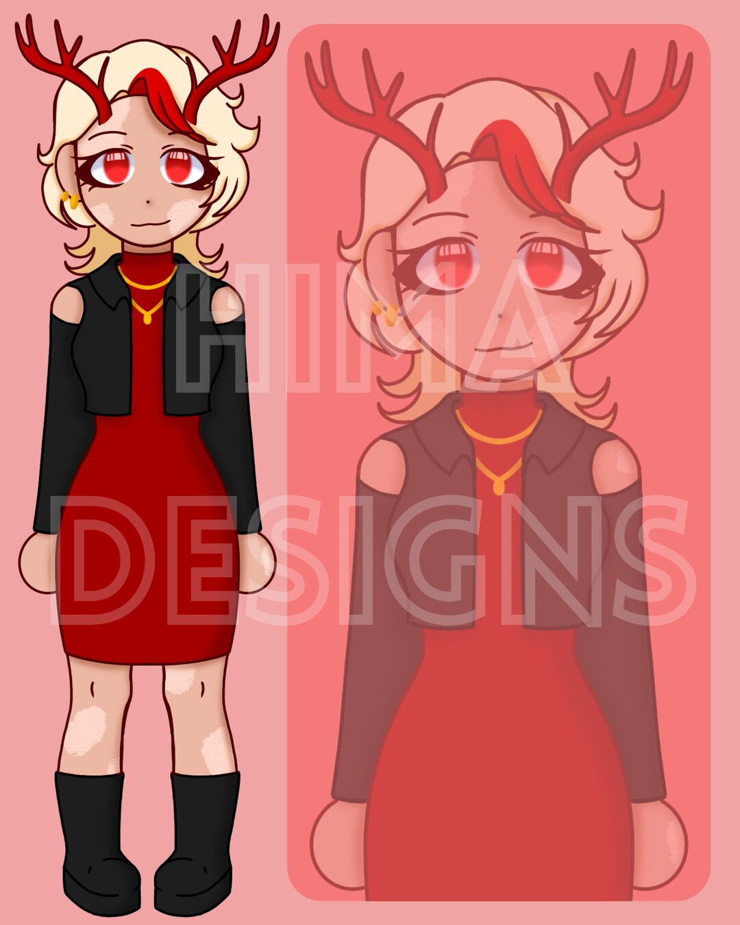 Red Deer Girl Adoptable Character Design - Etsy