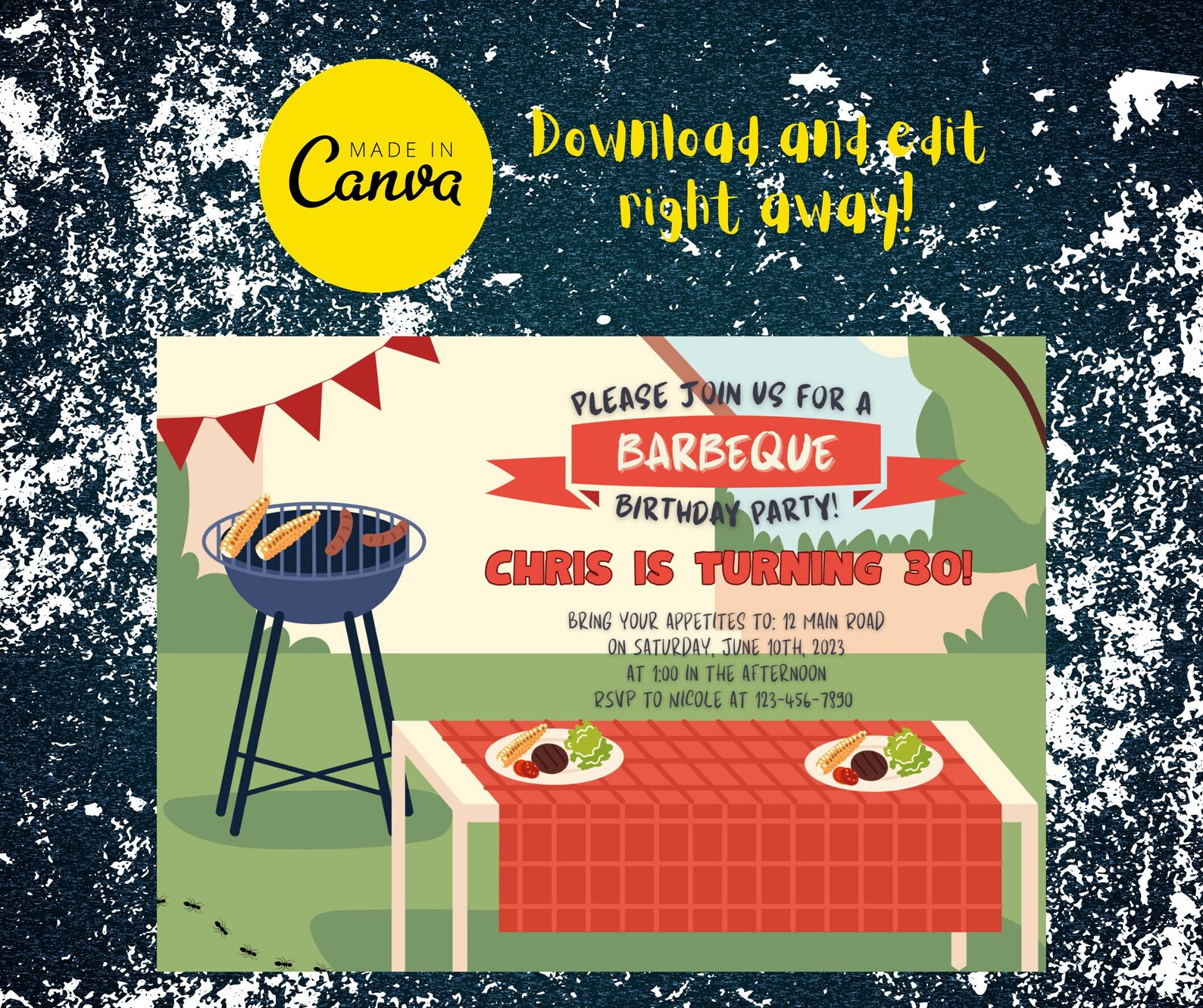 Barbeque Birthday Invitation - Etsy