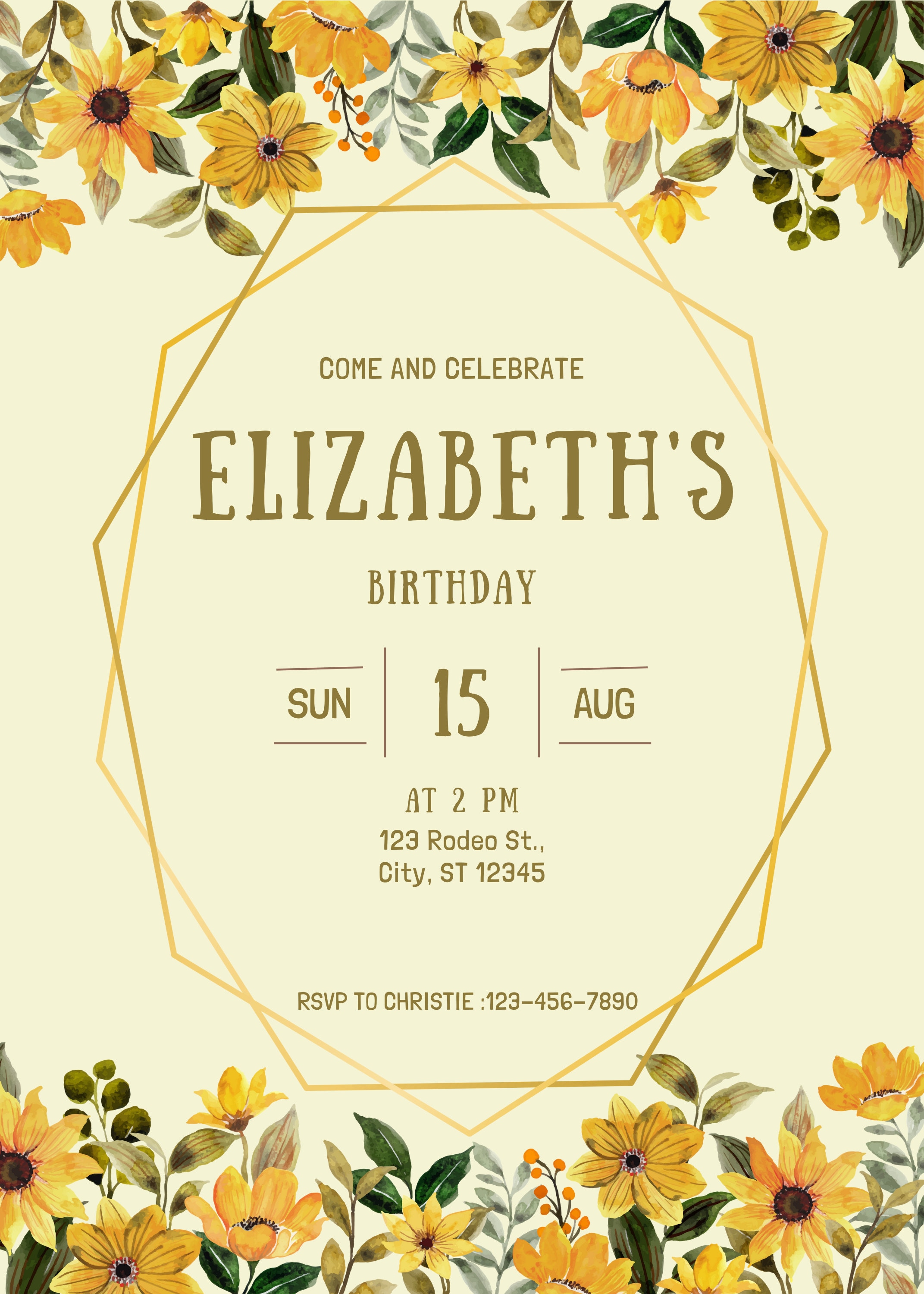 Dainty Yellow Flower Invitations - Etsy