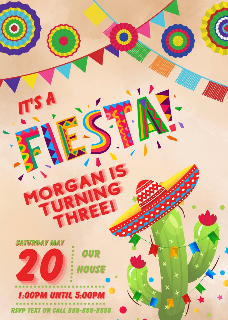 Fiesta Party Invite - Etsy