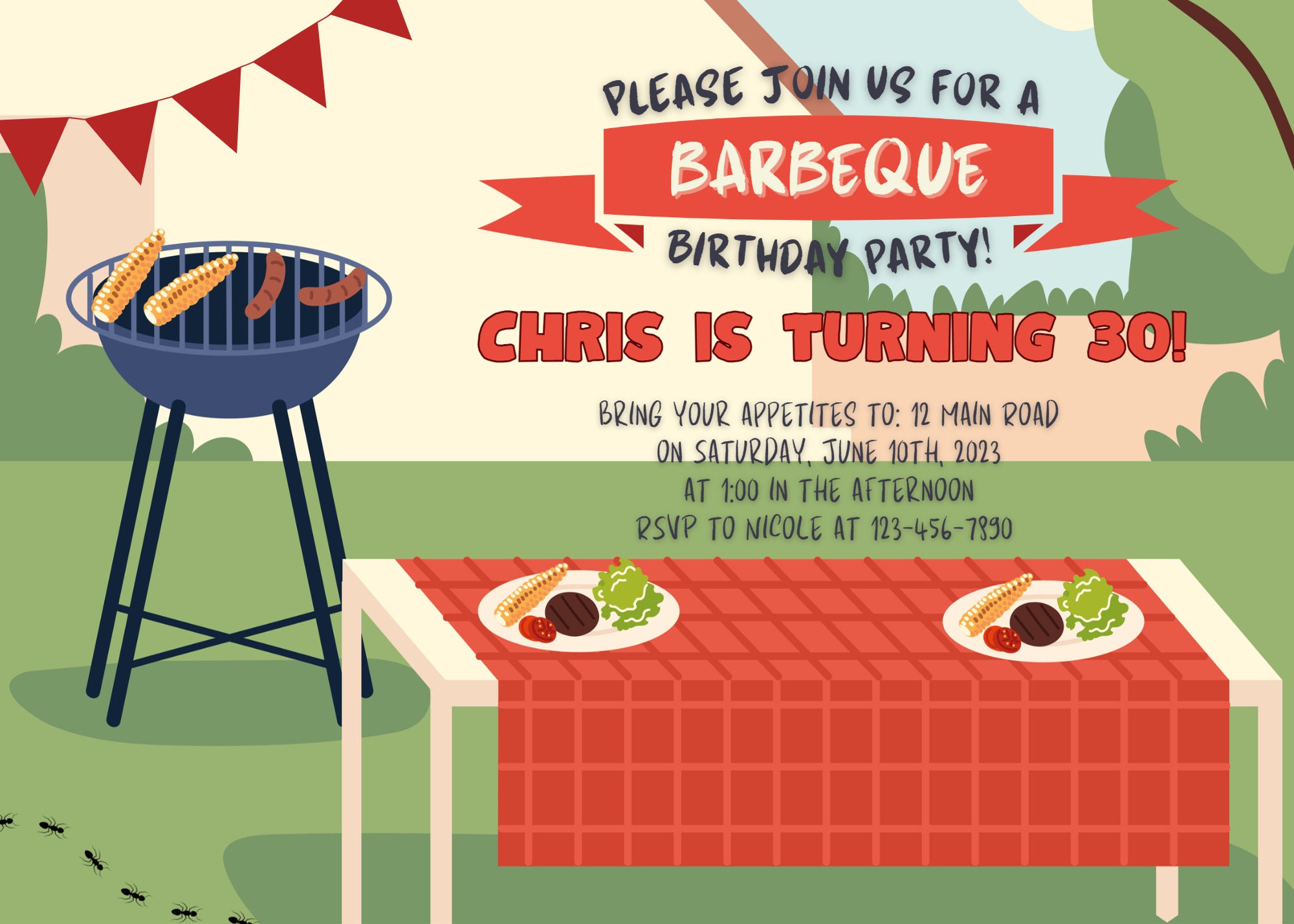Barbeque Birthday Invitation - Etsy