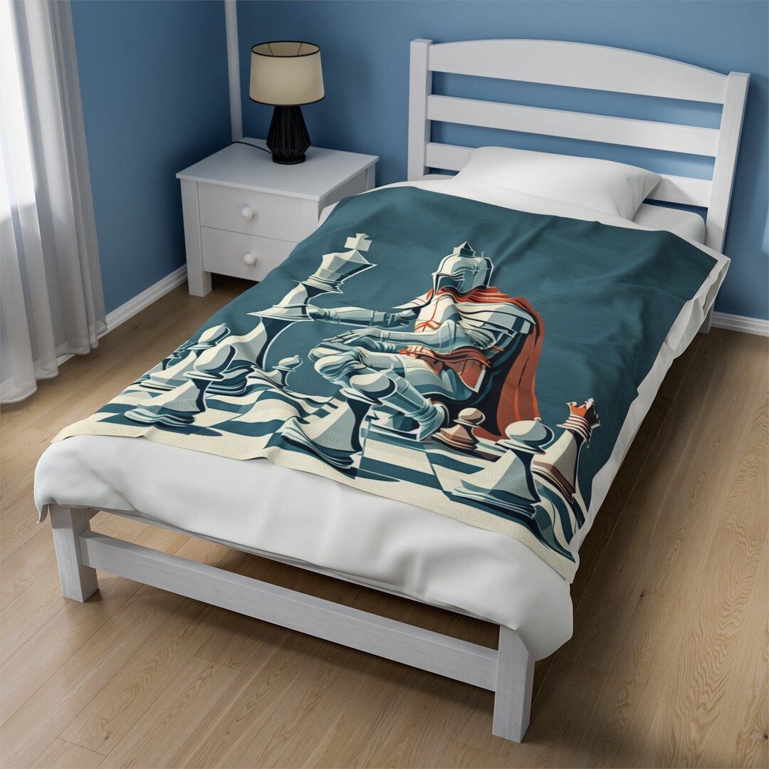 Chess Knight on Chess Board Plush Blanket - Etsy