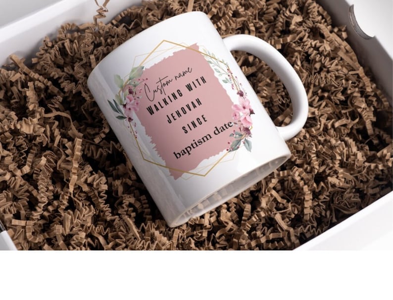 JW Personalized Baptism Coffee Mug (any Language) | Baptism Gift ...