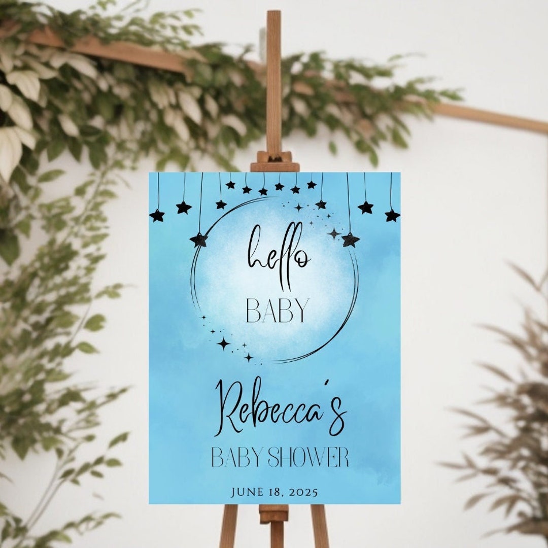Personalized Baby Shower Sign, Baby Shower Welcome Sign, Printable ...