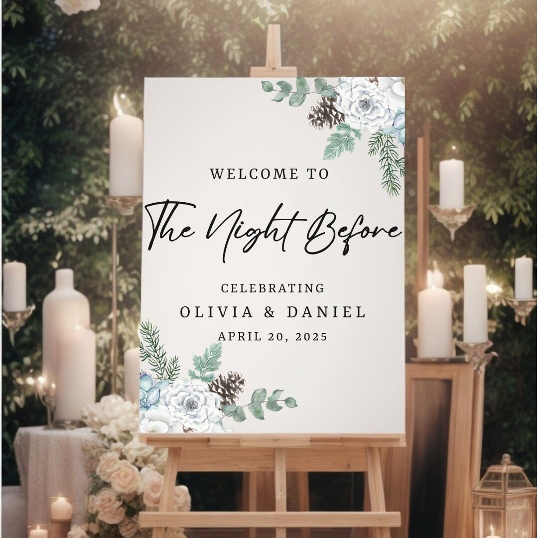 Personalized Winter Wedding Sign the Night Before Rehearsal - Etsy